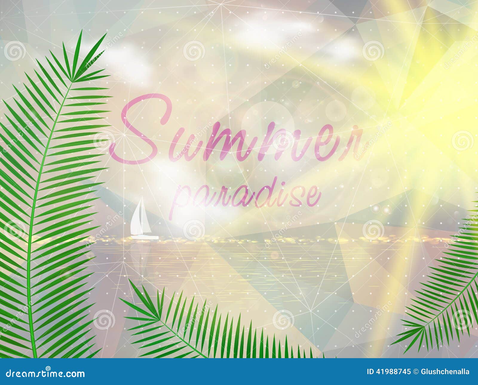 Abstract Seaside View Poster Template Stock Vector - Illustration of ...