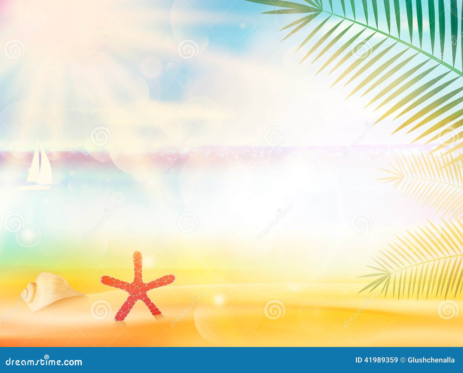 Abstract Seaside View Poster Template Stock Vector - Illustration of ...