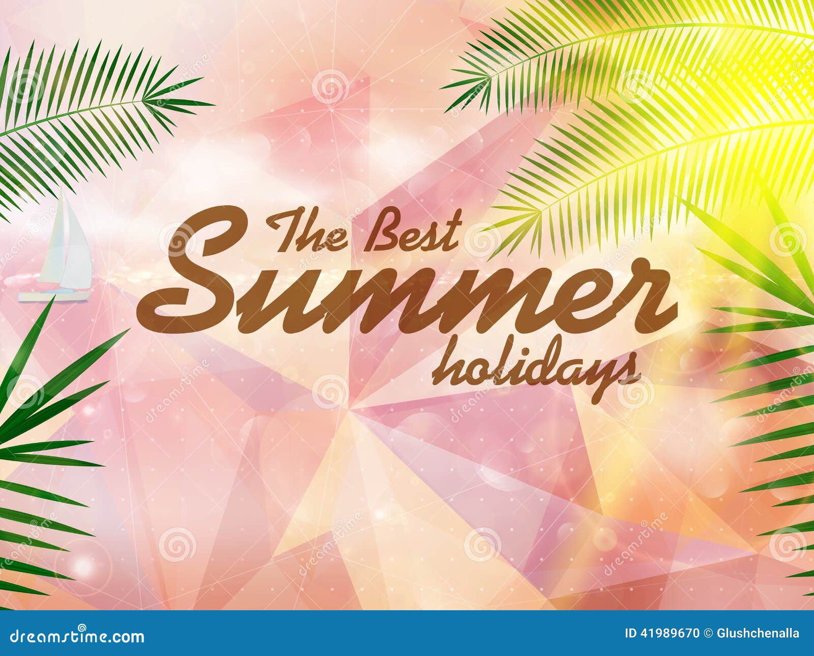 Abstract Seaside View Poster Template Stock Vector - Illustration of ...