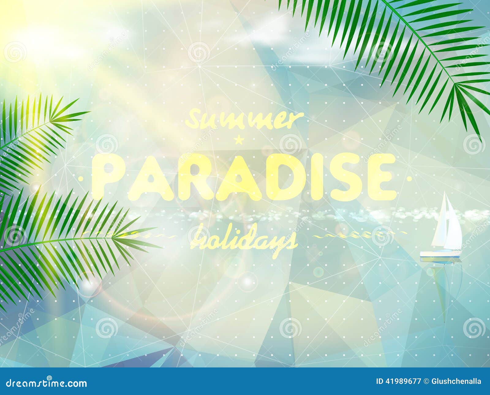 Abstract Seaside View Poster Template Stock Vector - Illustration of ...