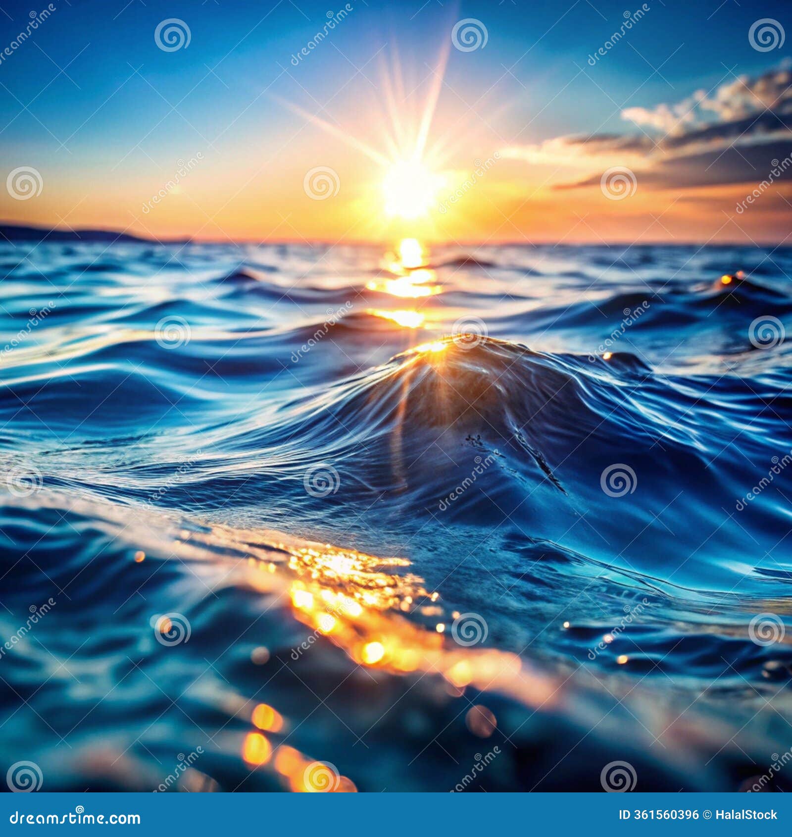 Abstract Seawater Flow with Light Exposure Stock Illustration ...