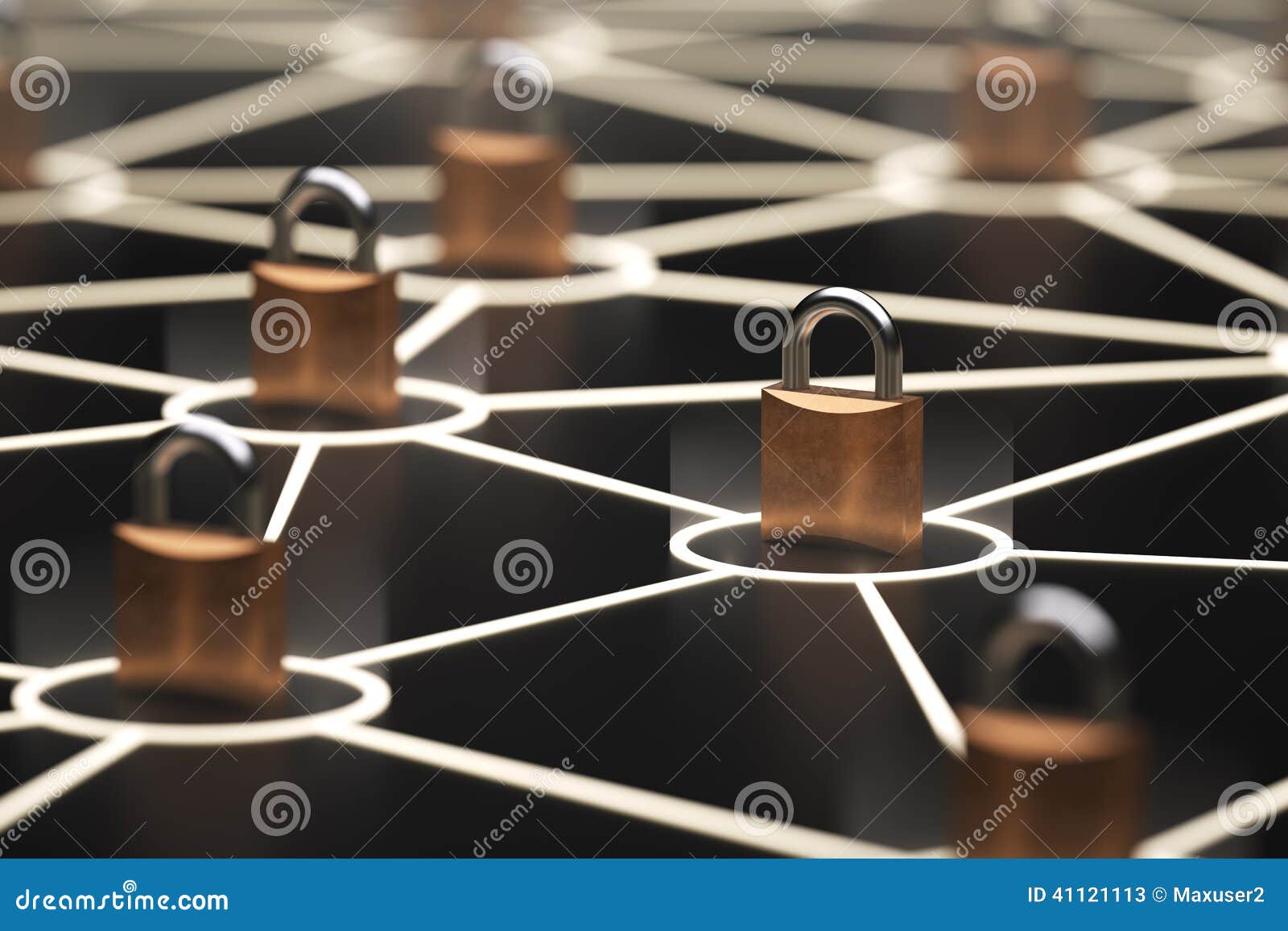 Abstract Secure Network Concept Stock Image - Image of ideas, attached ...