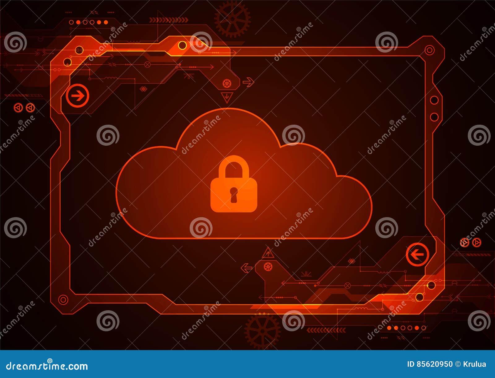 Abstract Security Cloud Technology Background. Stock Vector ...