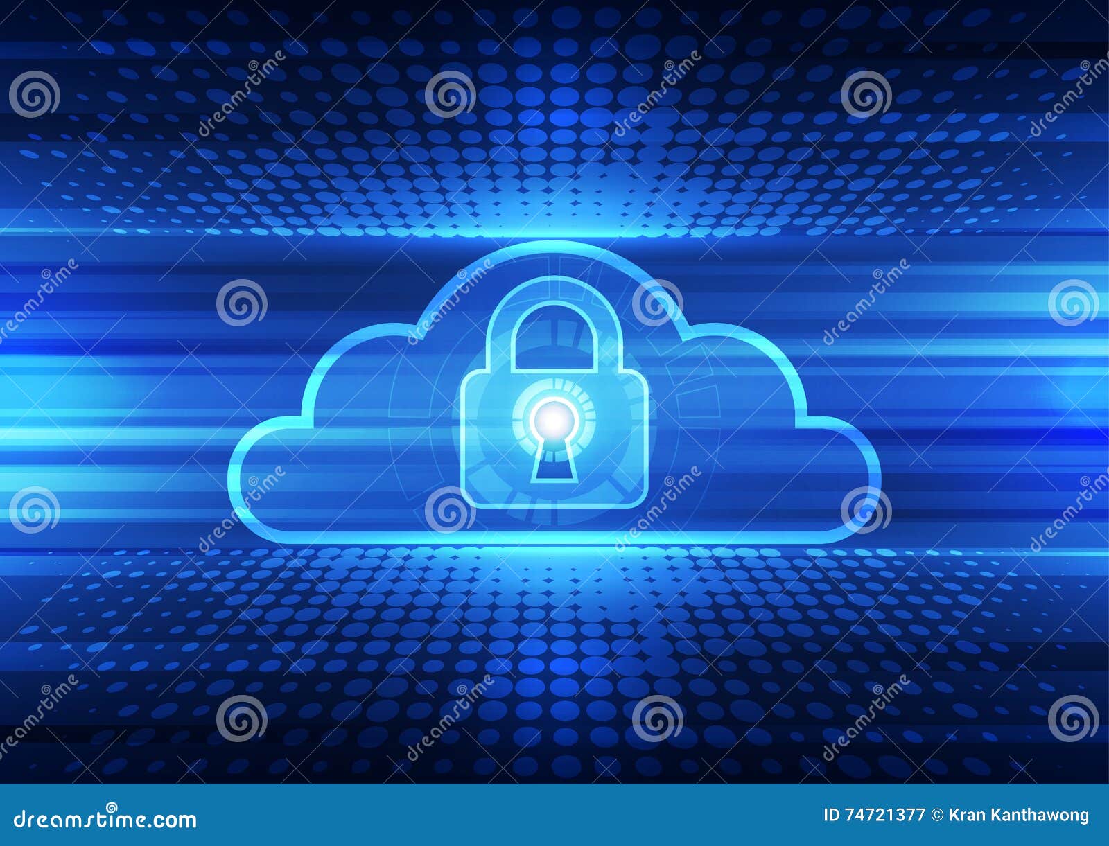 Abstract Security Cloud Technology Background. Illustration Vector ...