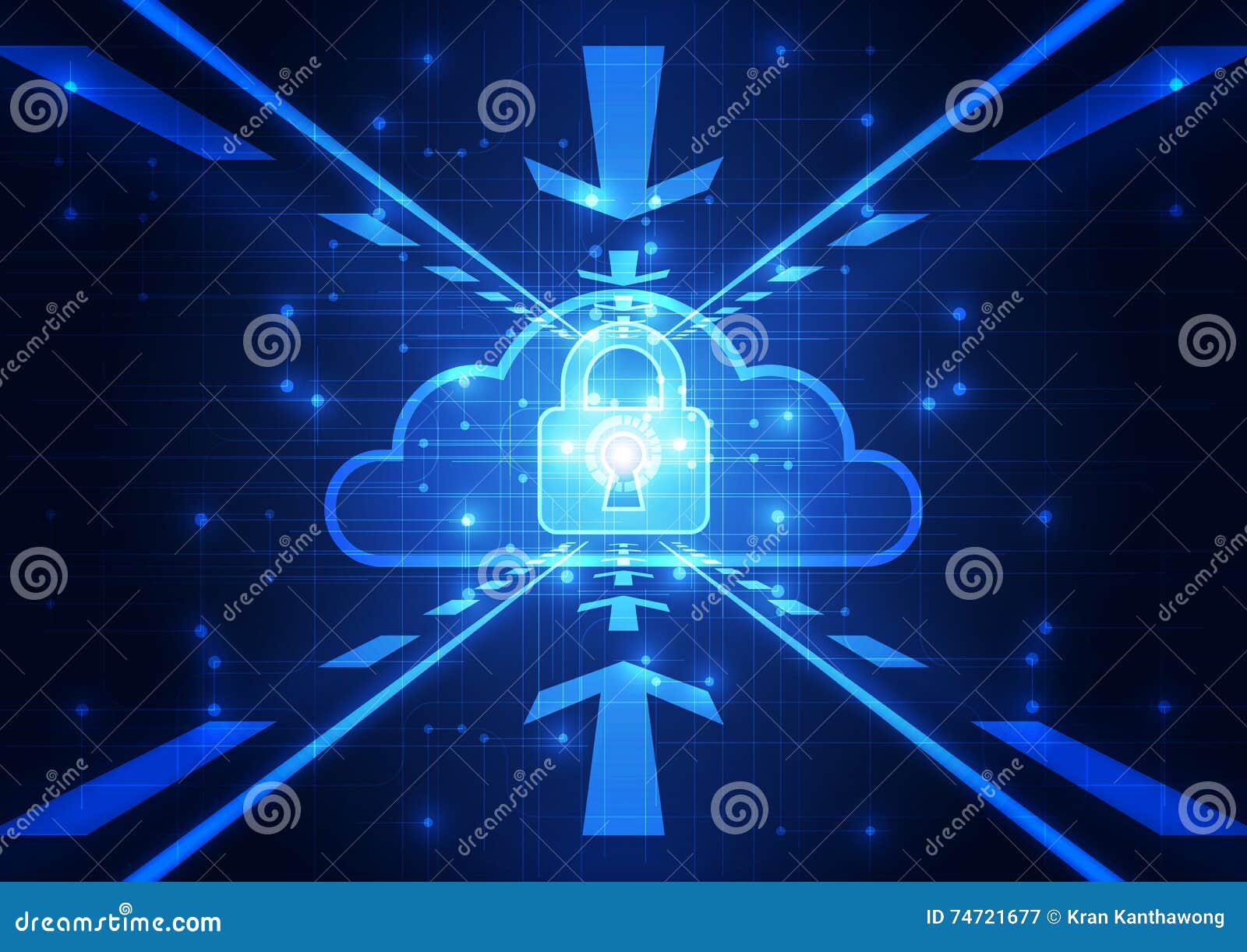 Abstract Security Cloud Technology Background. Illustration Vector ...
