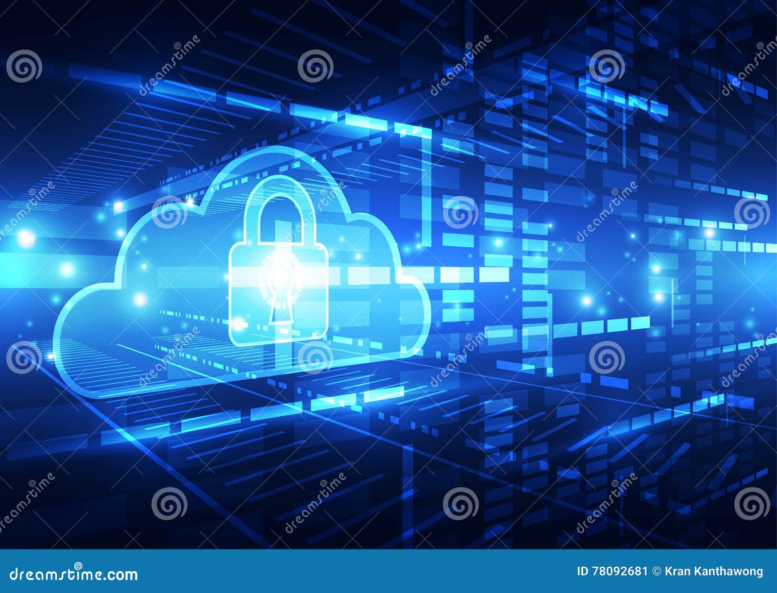 Abstract Security Cloud Technology Background. Illustration Vector ...