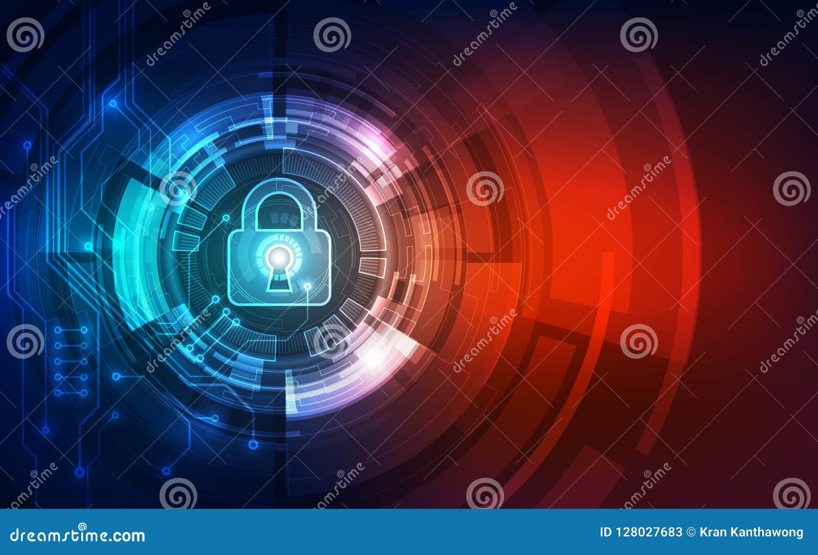 Abstract Security Digital Technology Background. Illustration Vector ...