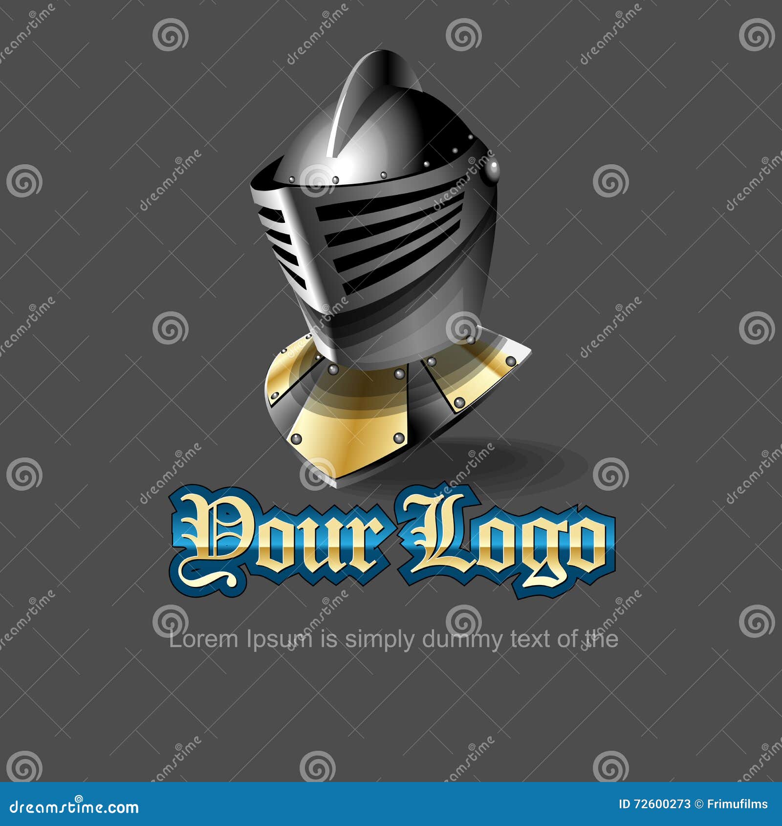 Abstract Security Logo with Knight Helmet in 3d Stock Vector ...