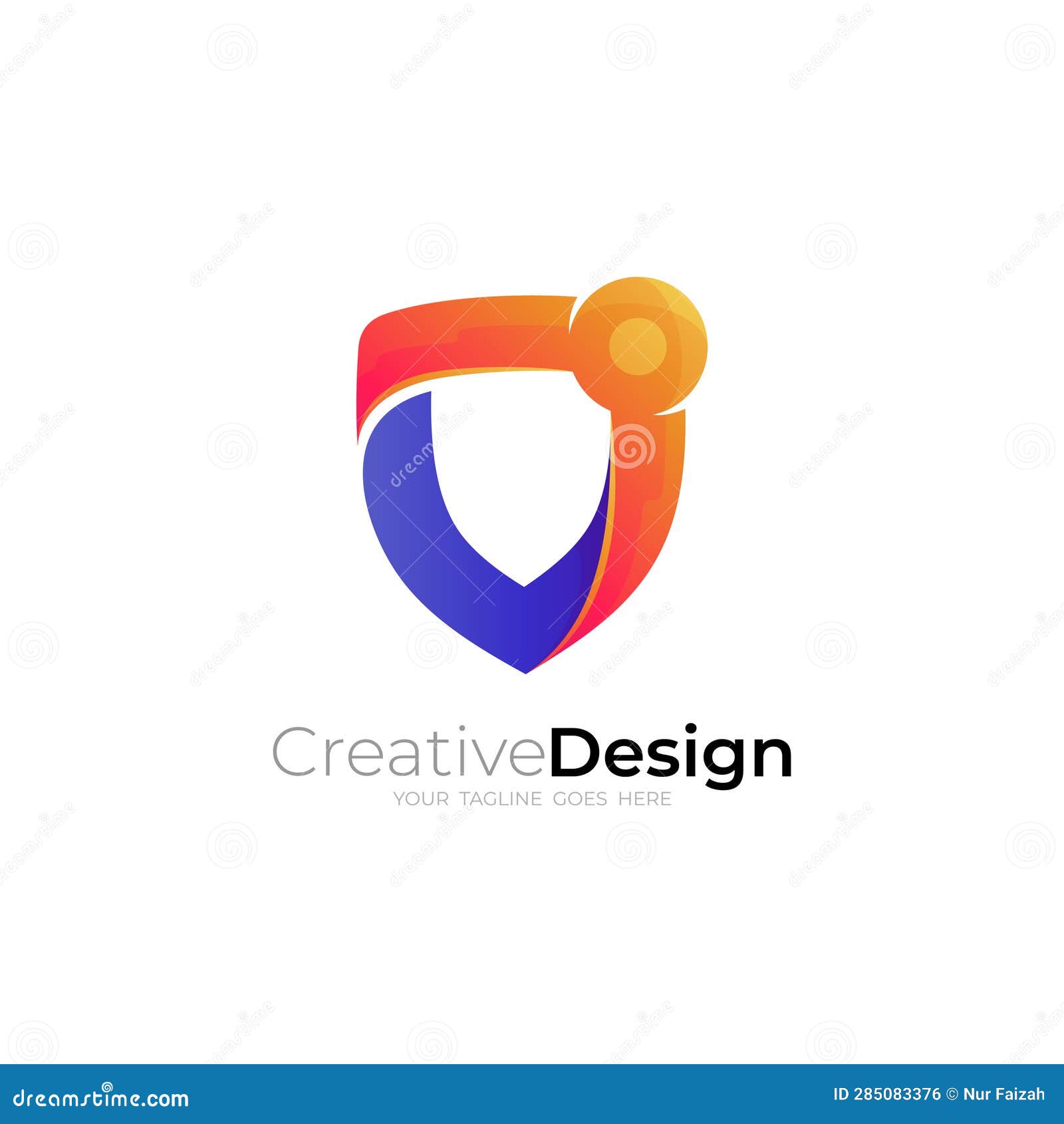 Abstract Security Logo with Shield, Colorful Design, Technology Stock ...