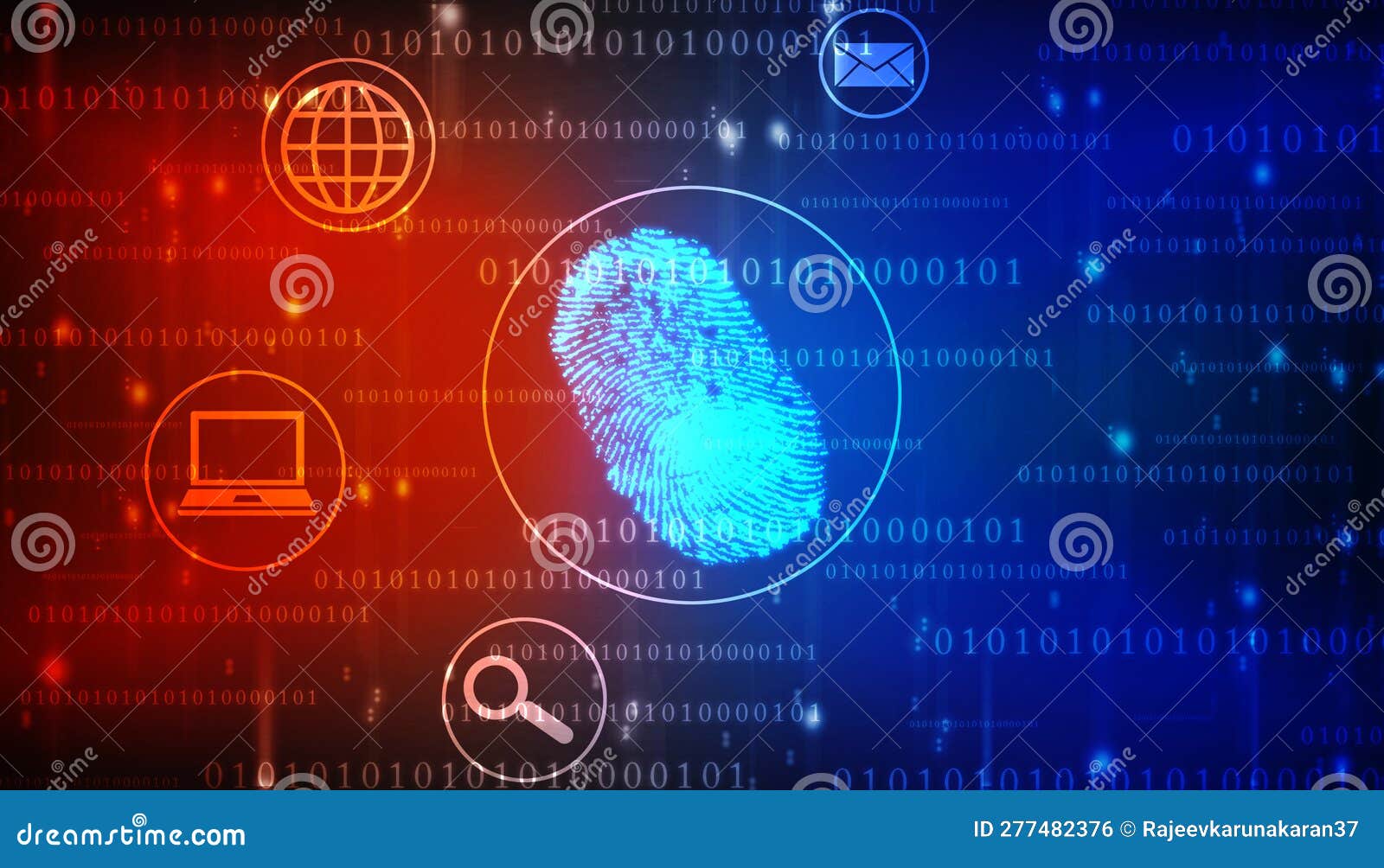 Abstract Security System Concept with Fingerprint on Technology ...