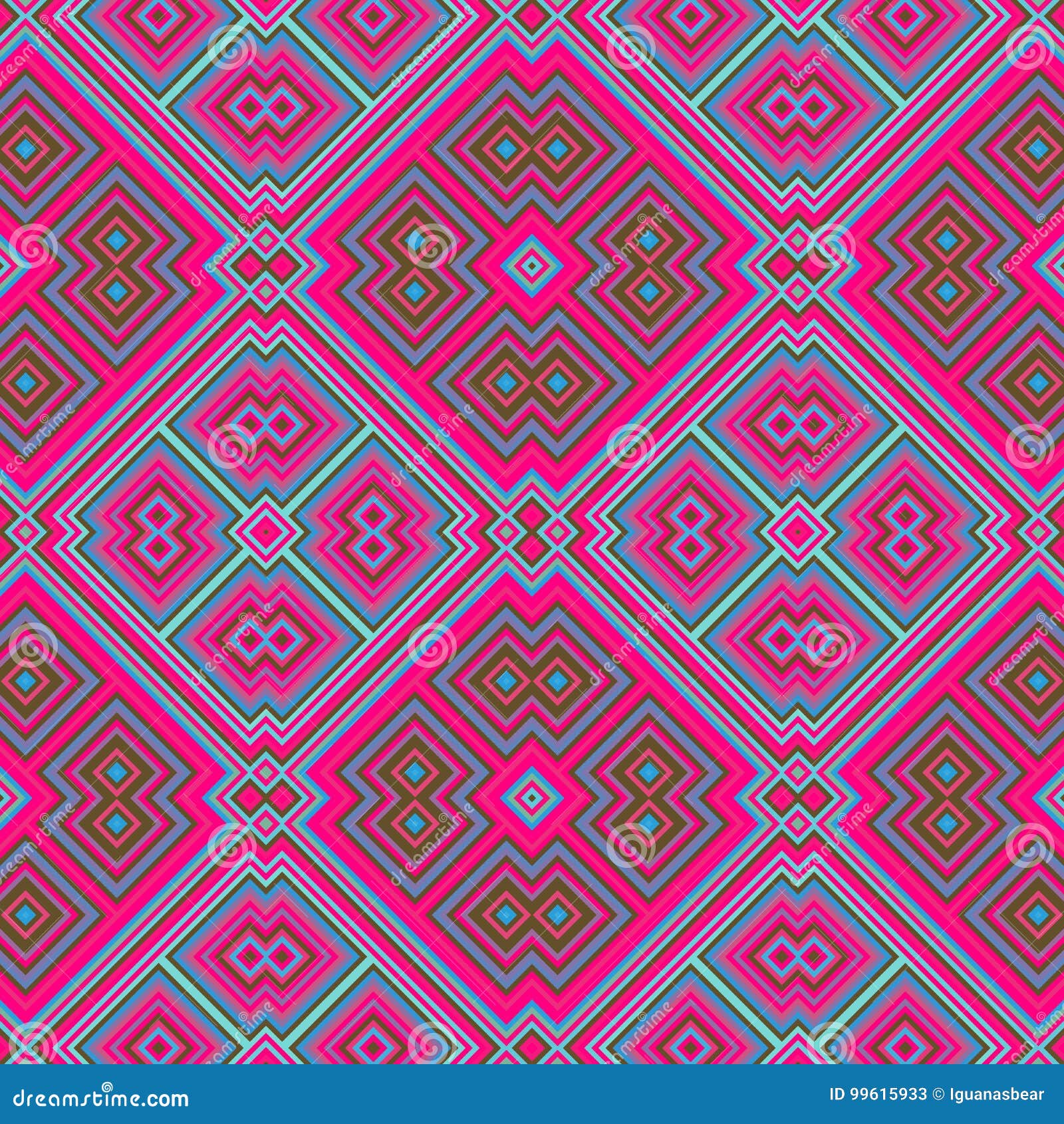 Abstract Seamless Geometric Pink Blue Pattern Stock Illustration ...