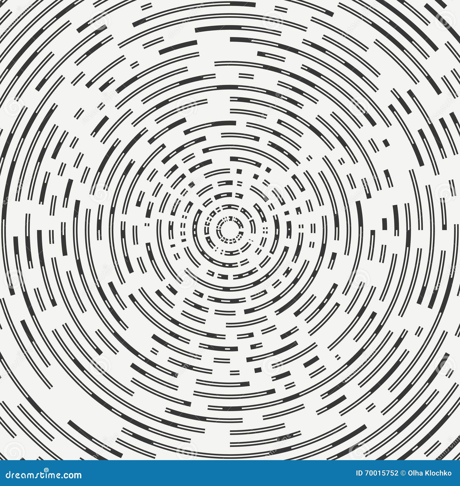 Abstract Segmented Geometric Circle Shape. Radial Concentric Circles ...