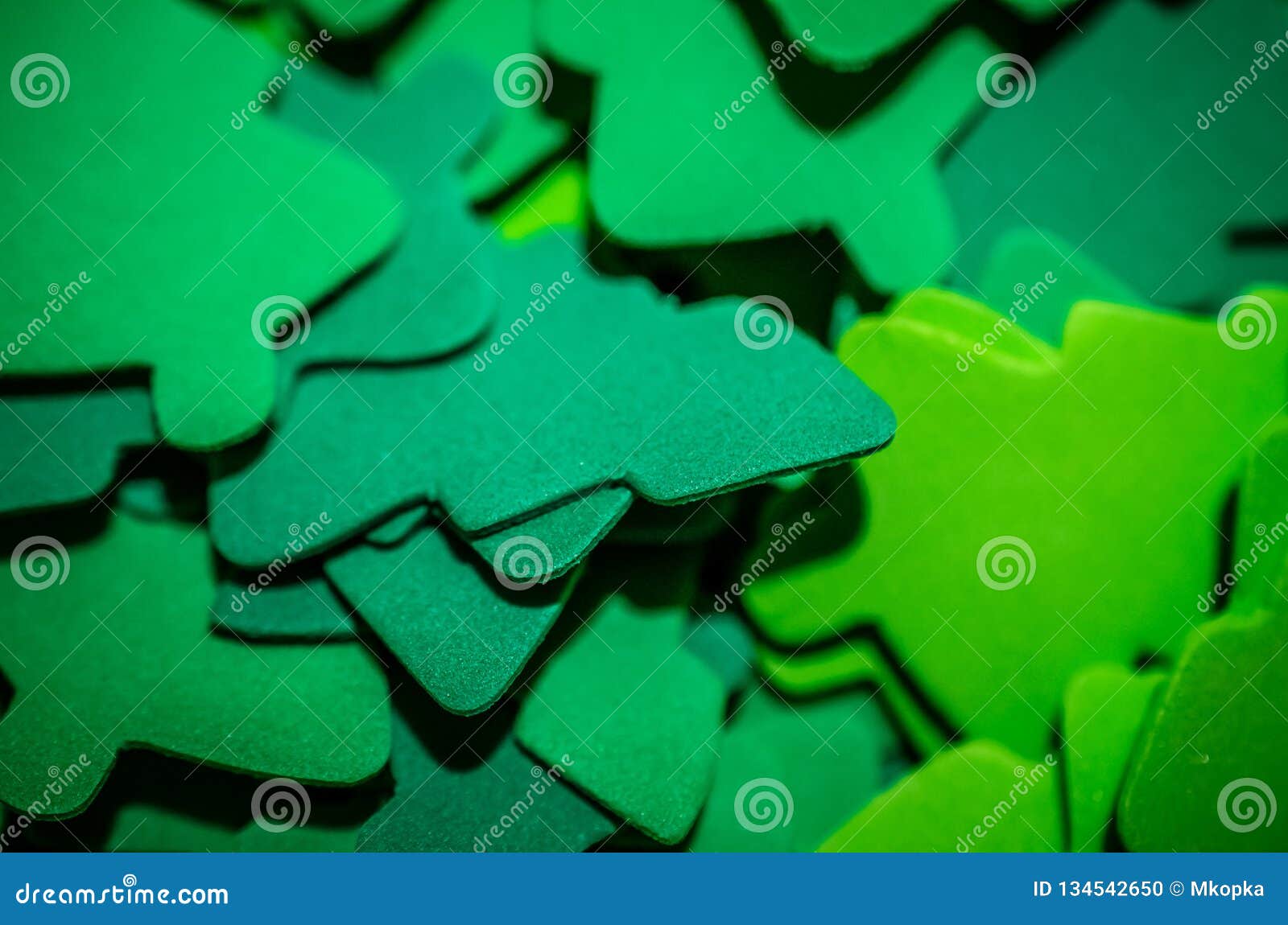 Abstract Selective Focus of Felt Paper Green Christmas Trees, Useful ...