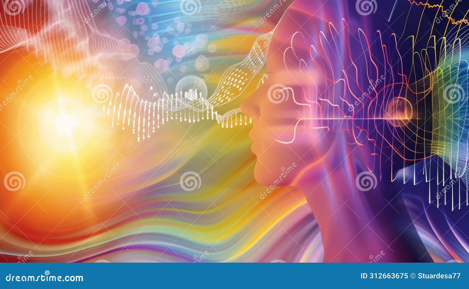 Abstract Sensory Perception Concept Stock Image - Image of silhouette ...