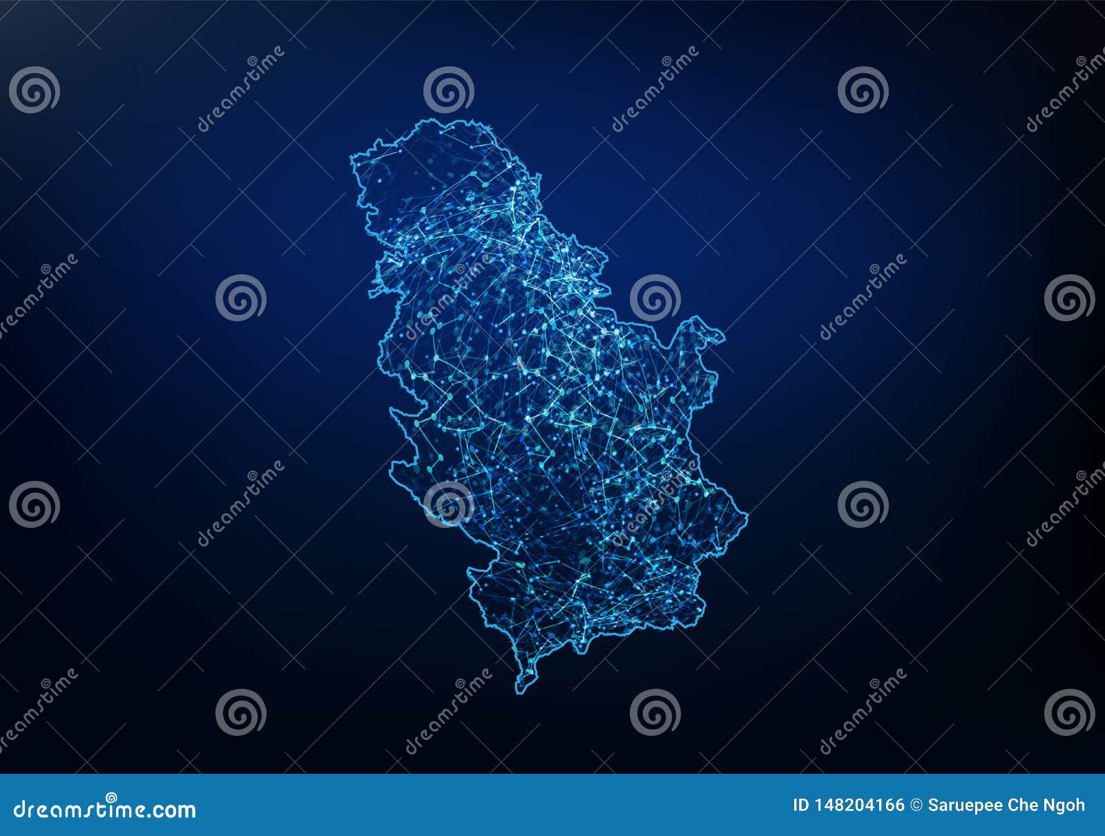 Abstract of Serbia Map Network, Internet and Global Connection Concept ...