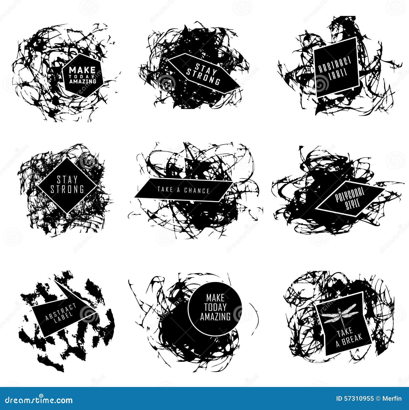 Abstract Set of Blobs, Splash, Labels Stock Vector - Illustration of ...
