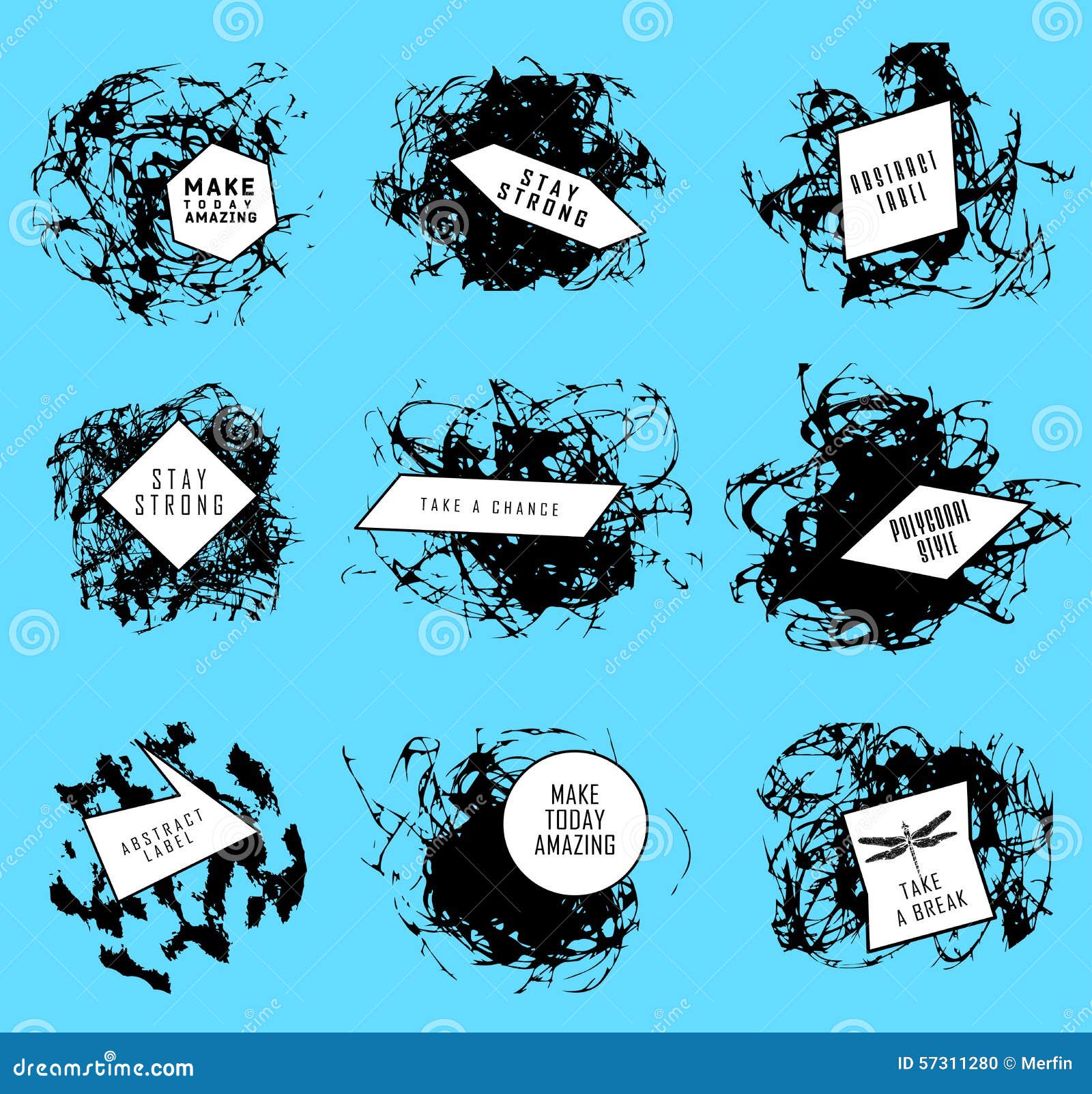 Abstract Set of Blobs, Splash, Labels Stock Vector - Illustration of ...