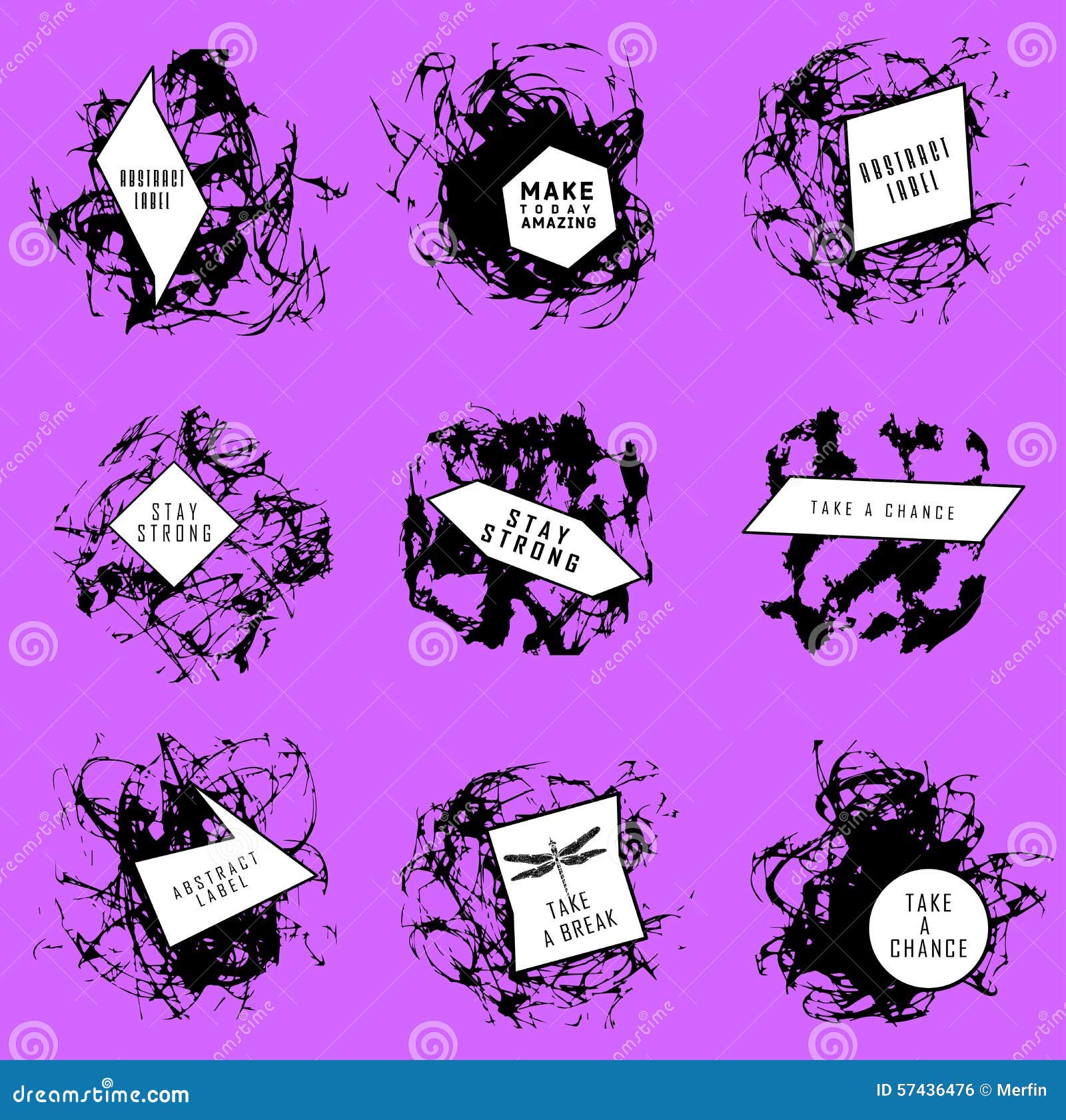 Abstract Set of Blobs, Splash, Labels Stock Vector - Illustration of ...