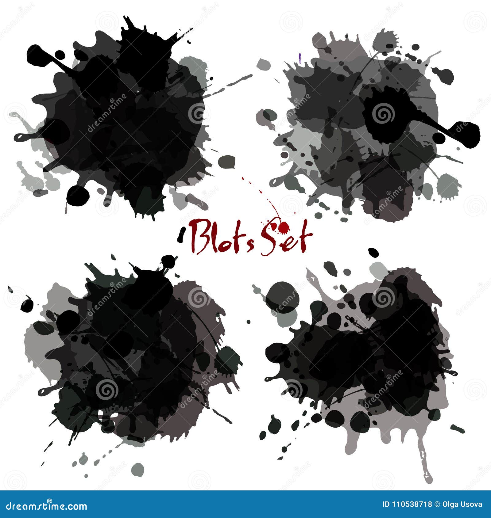 Abstract Set Blots. Vector Background. Stock Vector - Illustration of ...
