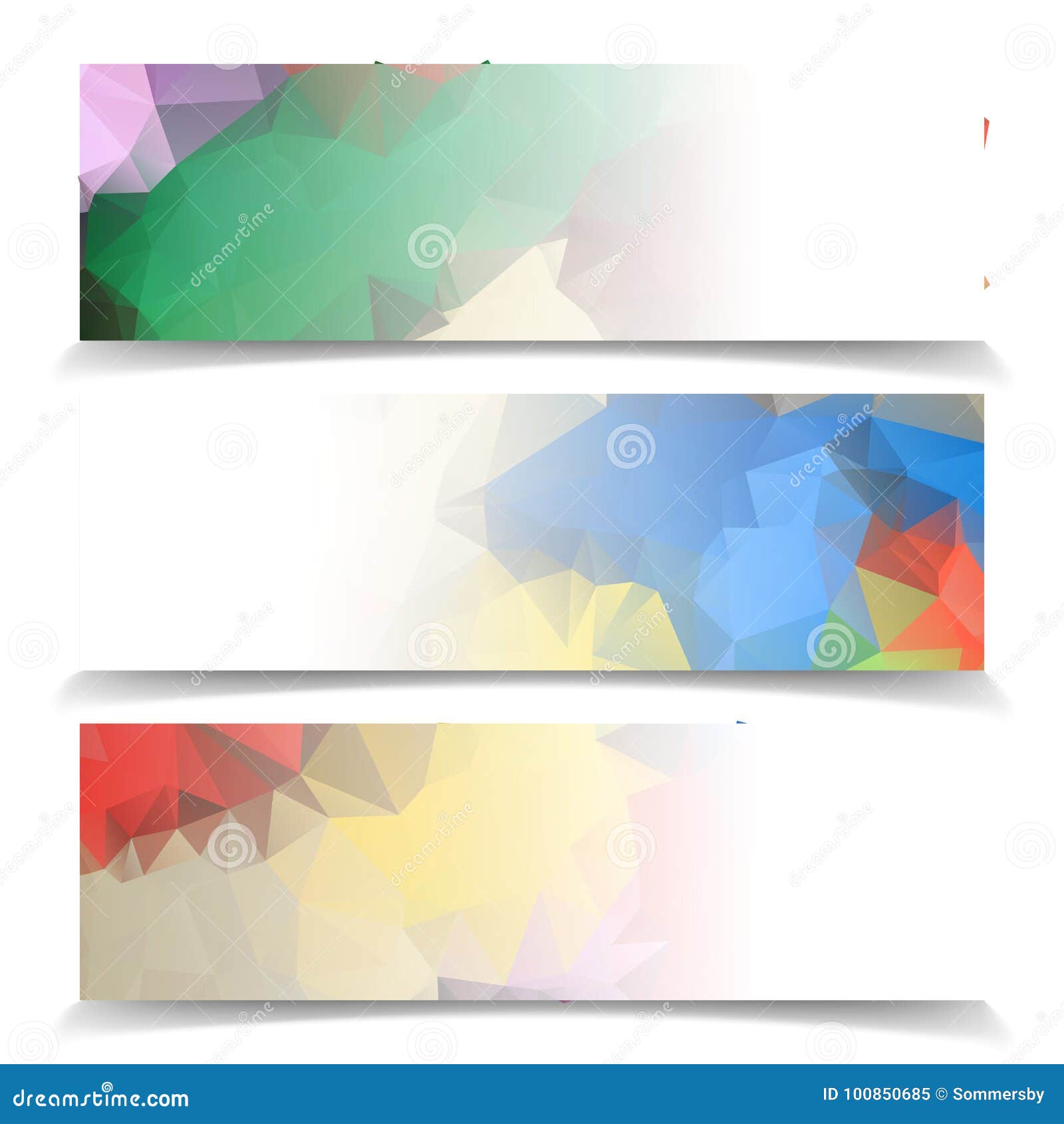 Abstract Set of Colorful Banners with Modern Triangular Stock Vector ...