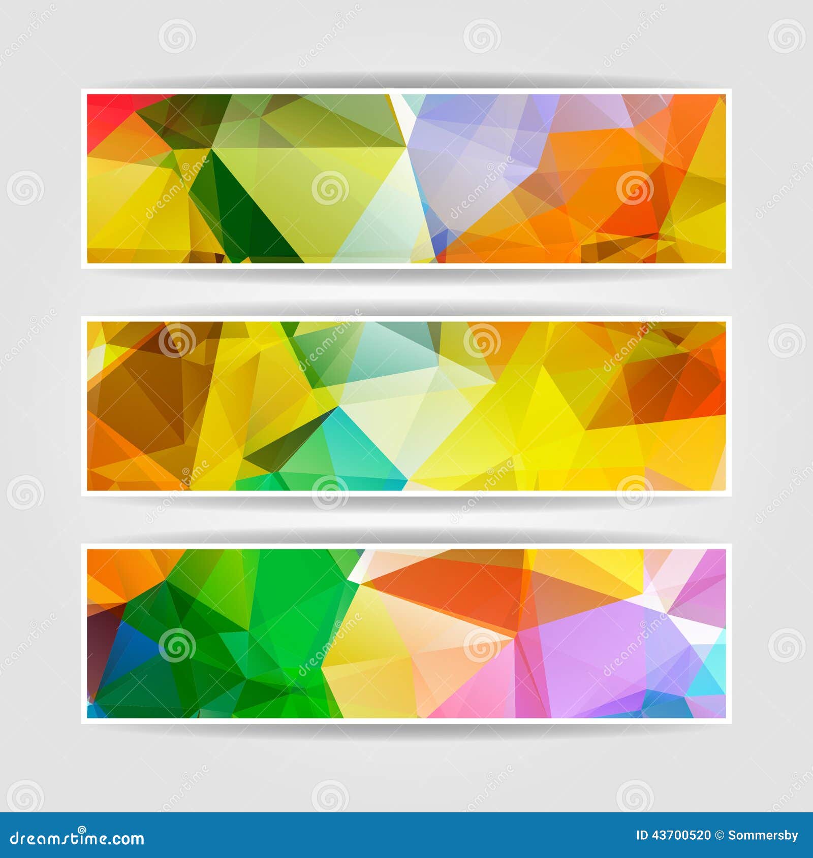 Abstract Set of Colorful Banners with Modern Triangular Polygonal ...