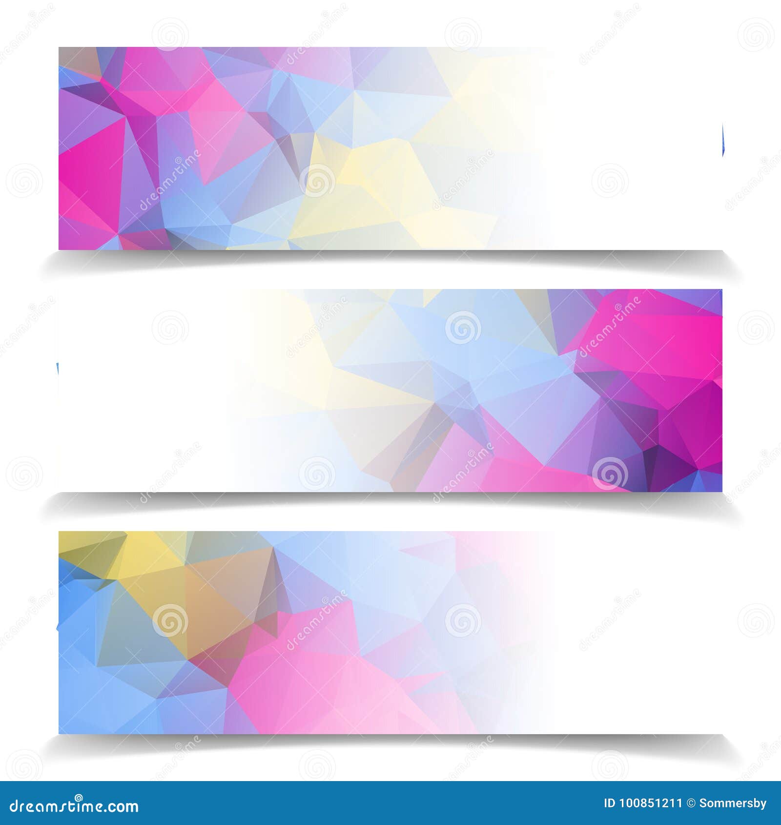 Abstract Set of Colorful Banners with Modern Triangular Polygonal ...
