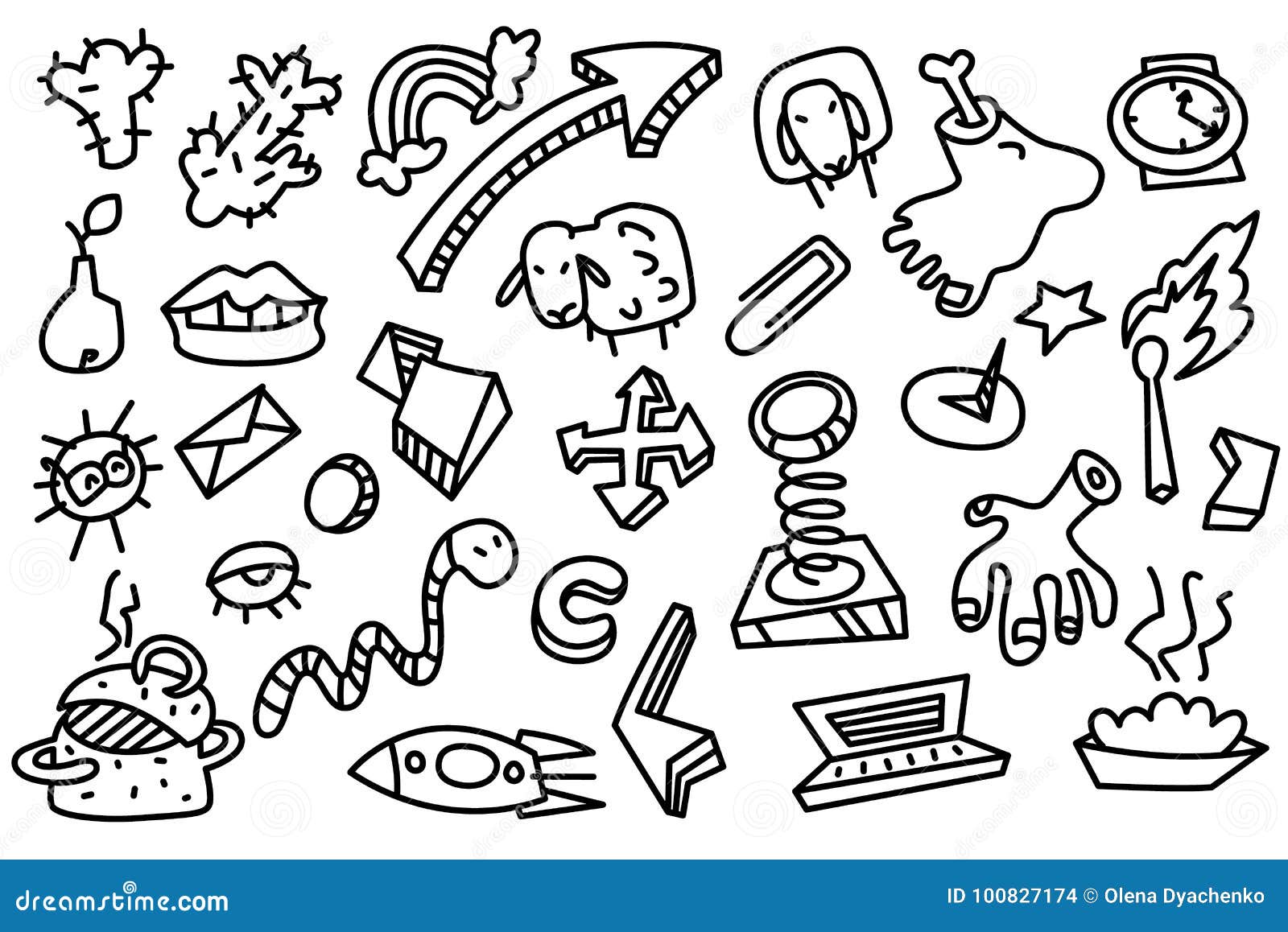 Abstract Set with Many Items. Collection with Different Objects Stock ...