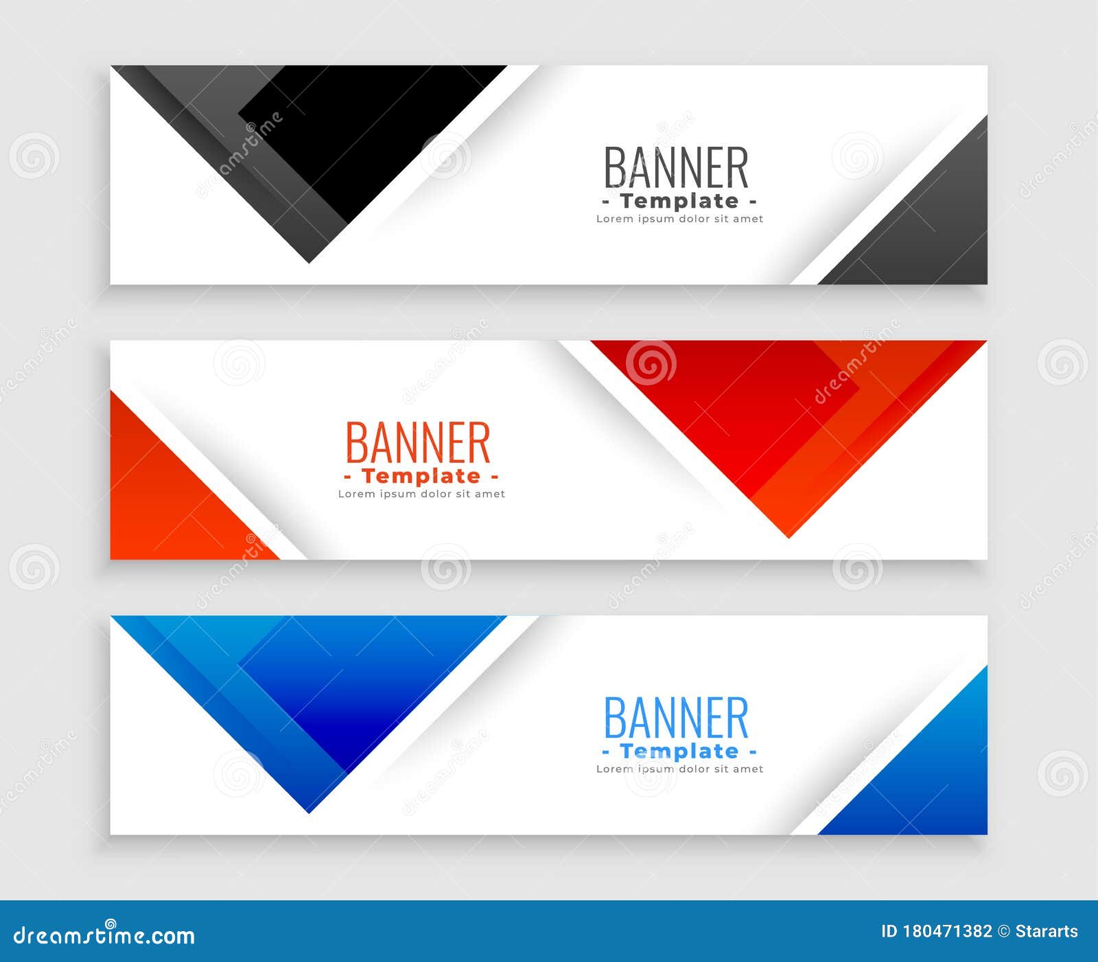Abstract Set of Modern Banners in Triangle Shapes Stock Vector ...