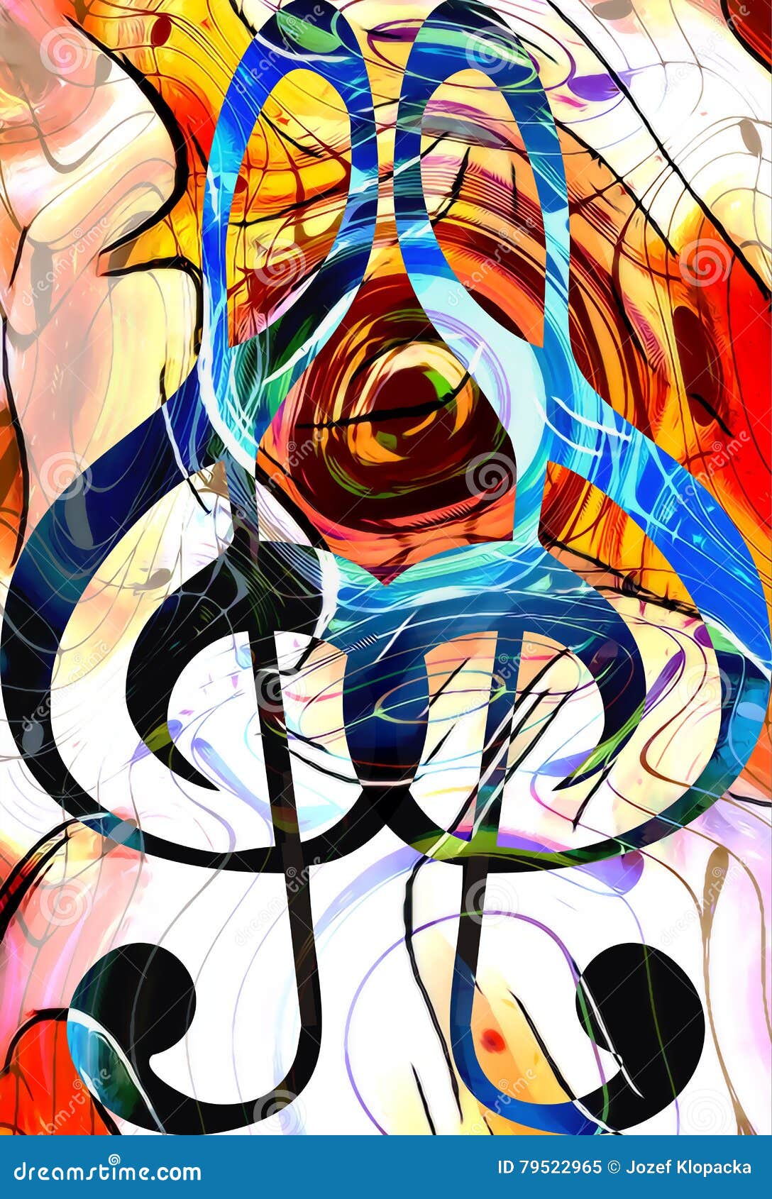 Abstract Set of Music Clefs and Lines with Notes, Music Theme Graphic ...