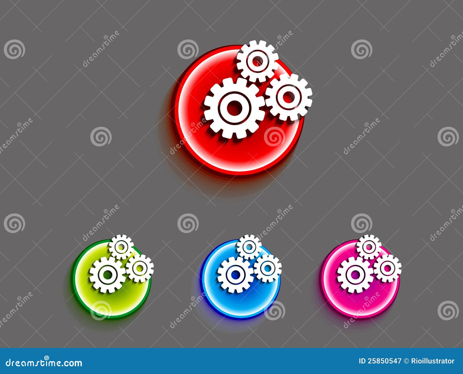 Settings Button Set. Cartoon Vector | CartoonDealer.com #13032209