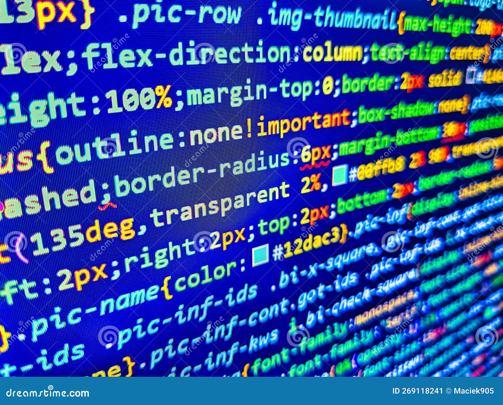 Abstract Shading Net For Background Macro Photo Of Computer Screen With Program Source Code And