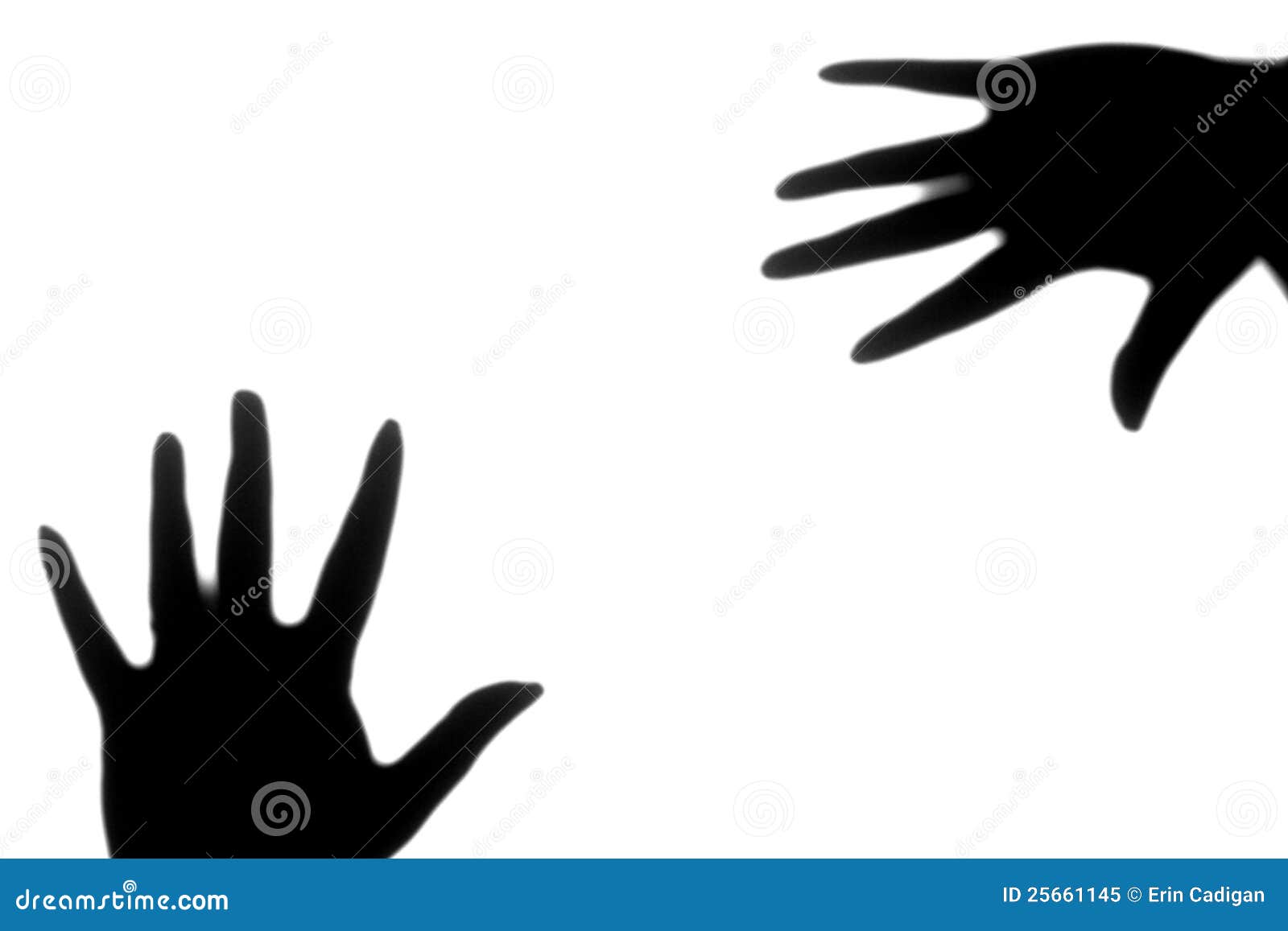 Abstract Shadow Hands on Pure White Background Stock Illustration ...