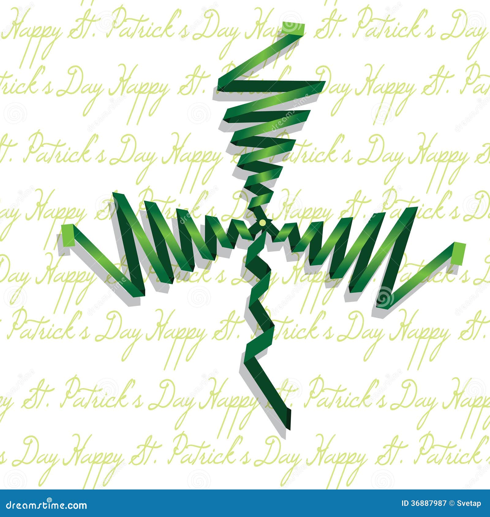 Abstract Shamrock with Ribbon Stock Vector - Illustration of ireland ...