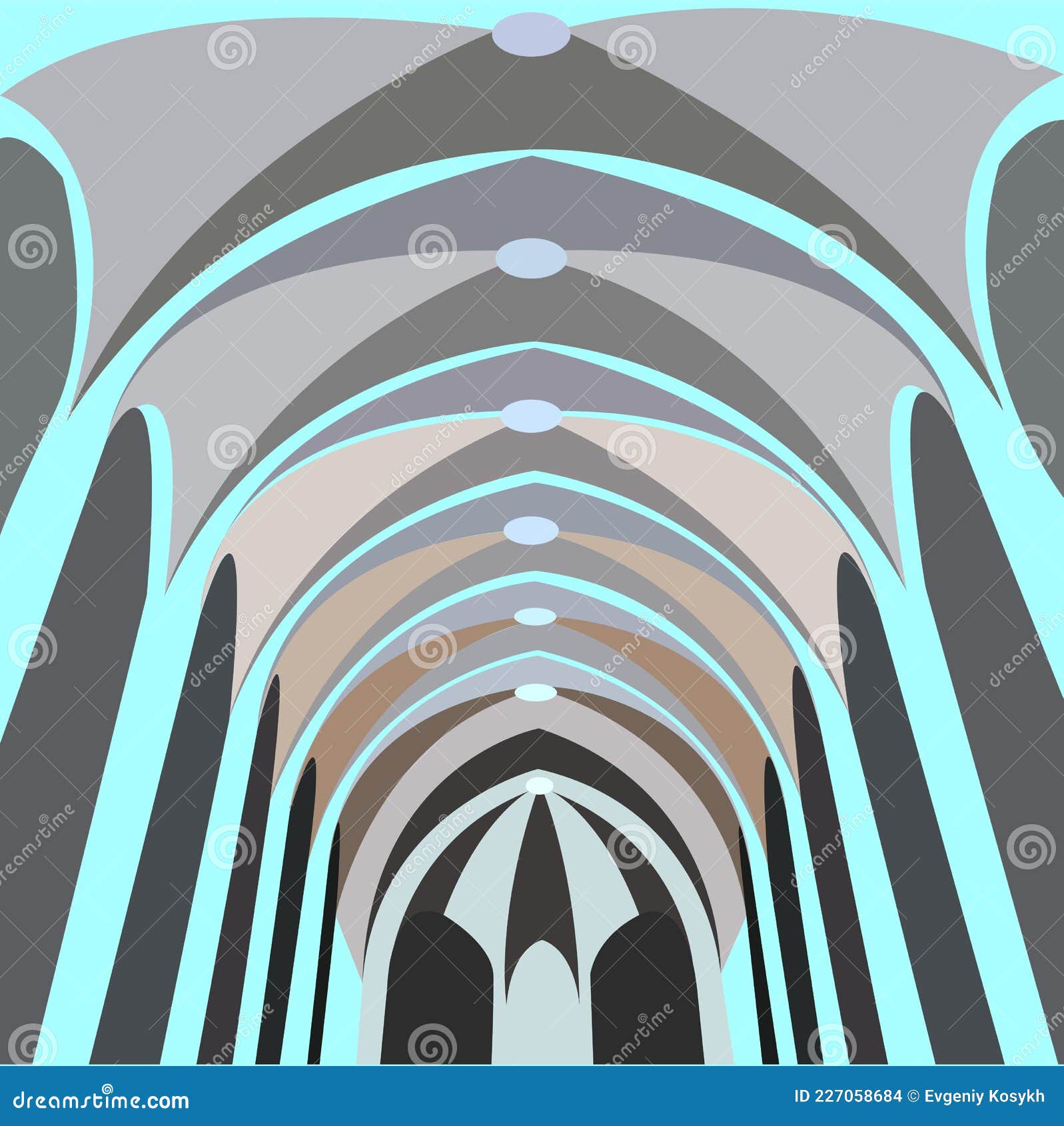 Abstract Shape Ceiling Design in Warm Colors Stock Vector ...