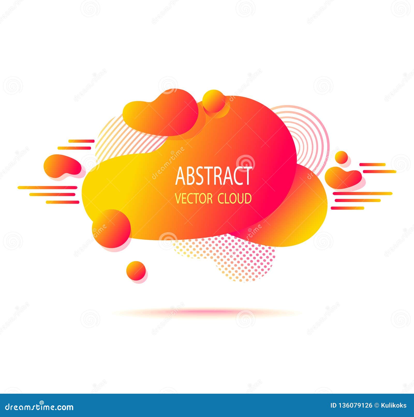 Abstract Shape Cloud Splash Stain Liquid with Gradients, Lines, Dots ...