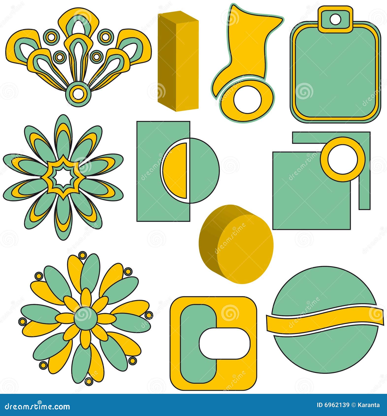 Abstract shape collection stock vector. Illustration of scrapbook - 6962139