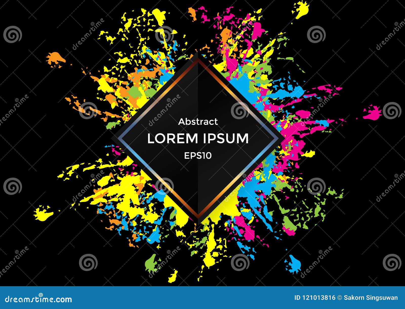 Abstract Shape Design with Splatter Color Background. Illustration ...