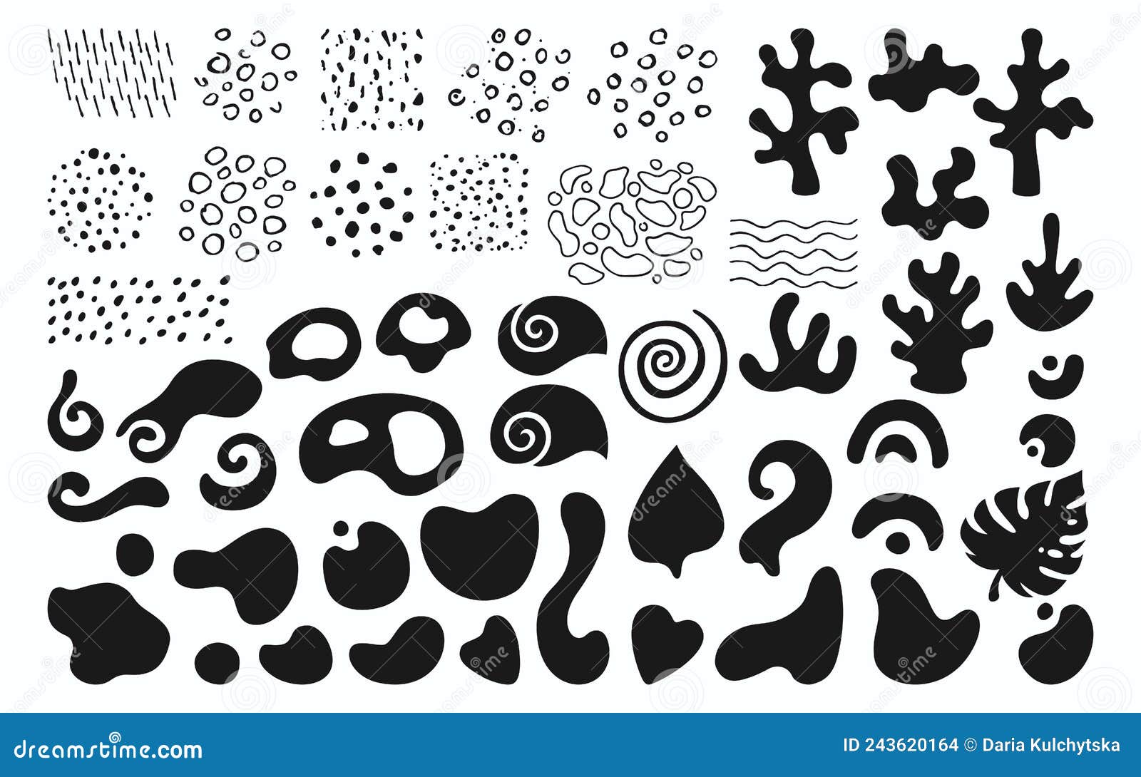 Doodle, Silhouette And Cartoon Seaweeds Set | CartoonDealer.com #107866741