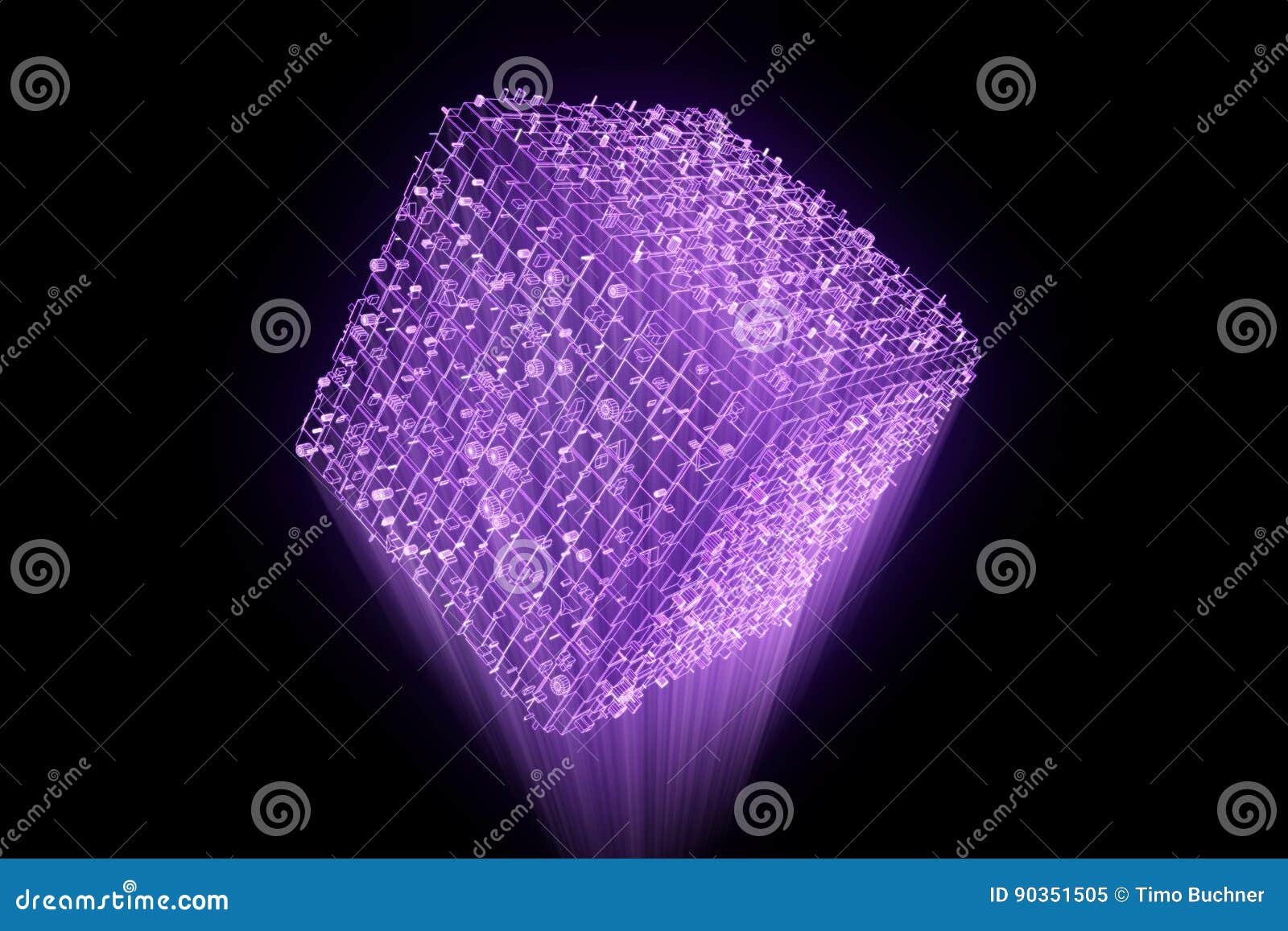 Abstract Shape Element in Wireframe Hologram Style. Nice 3D Rendering ...