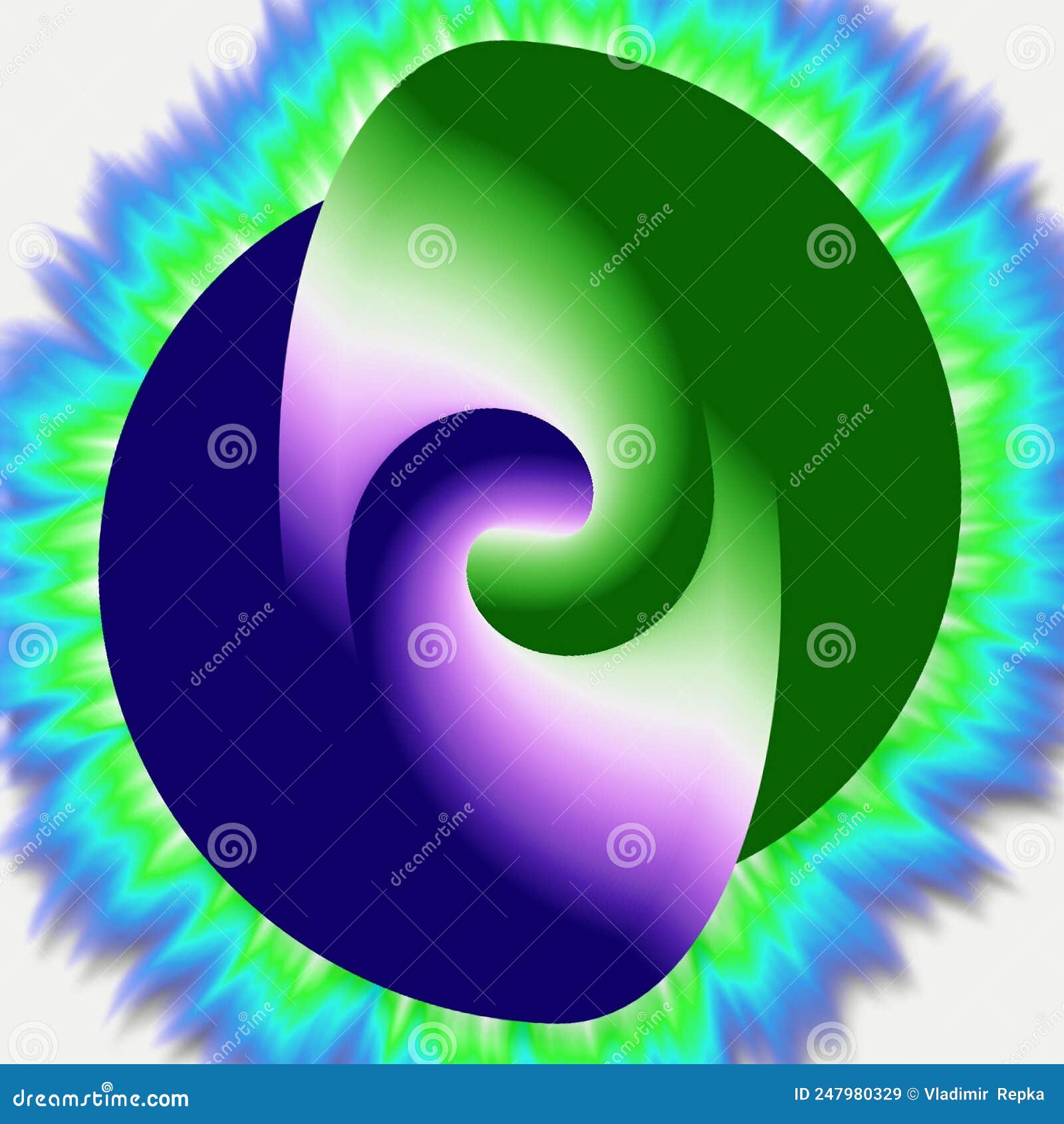 Abstract Shape Embellished with Corona Effect Stock Illustration ...