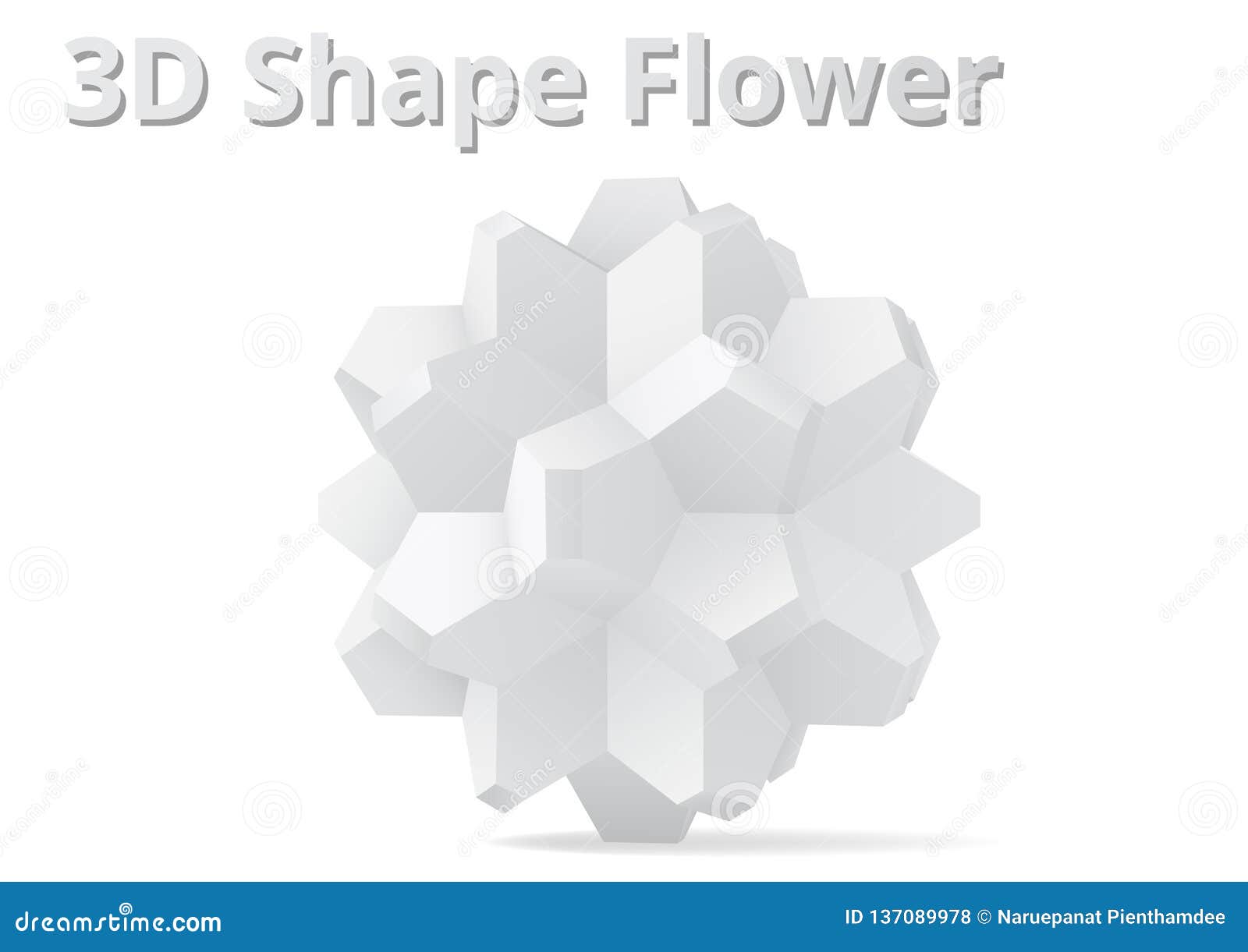 3D Shape Flower stock vector. Illustration of chemical - 137089978