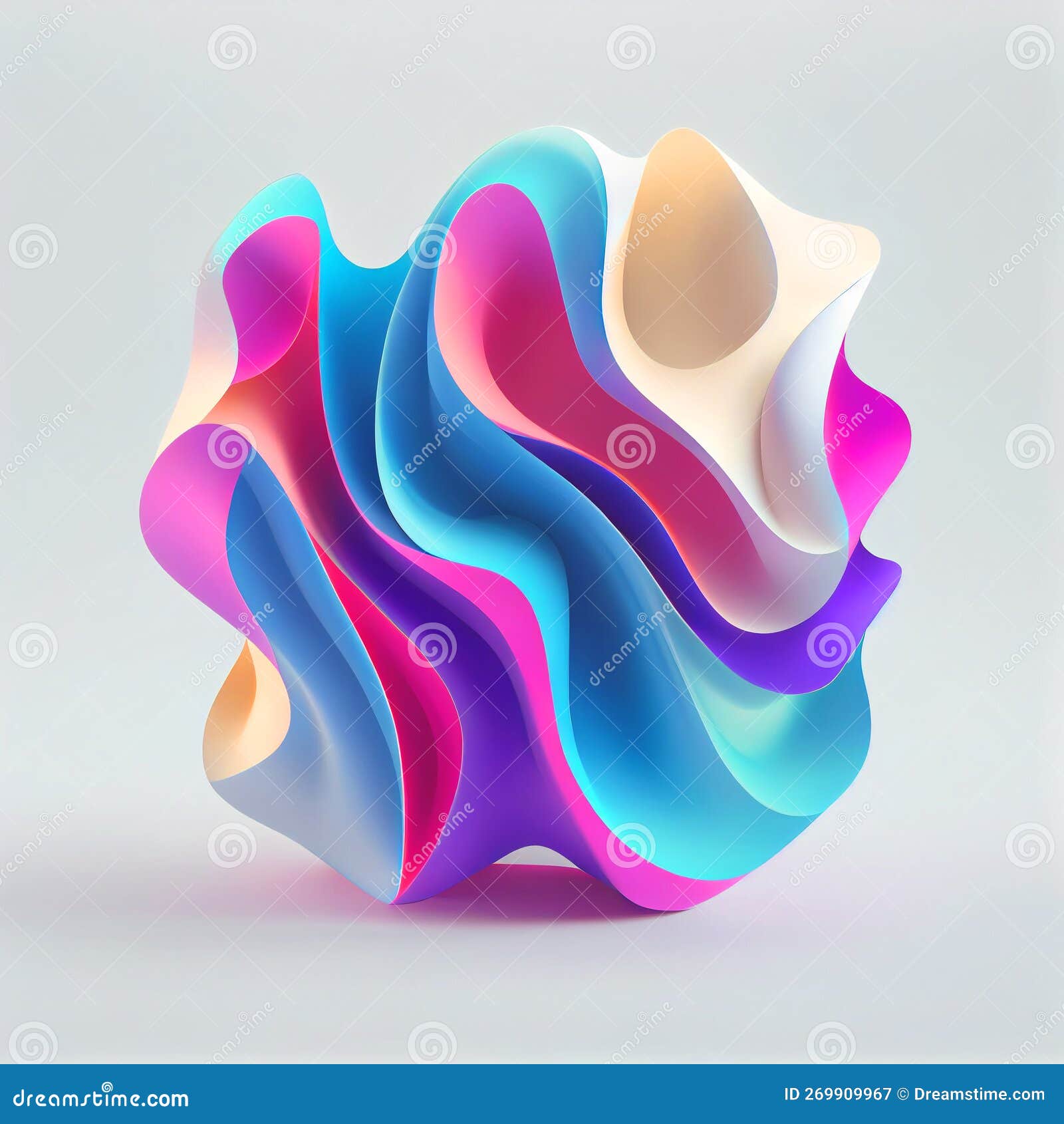 Abstract Shape with Gradient Color. Generative AI. Stock Illustration ...