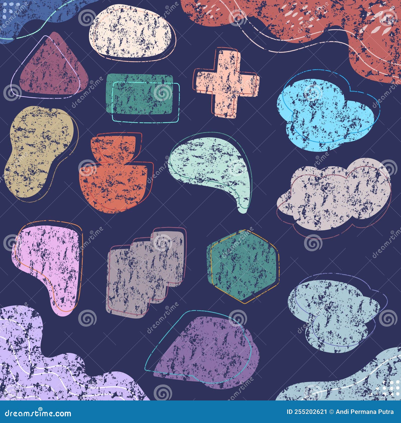 Abstract Shape Grunge Texture Elements Hand Drawn Vector Stock Vector ...