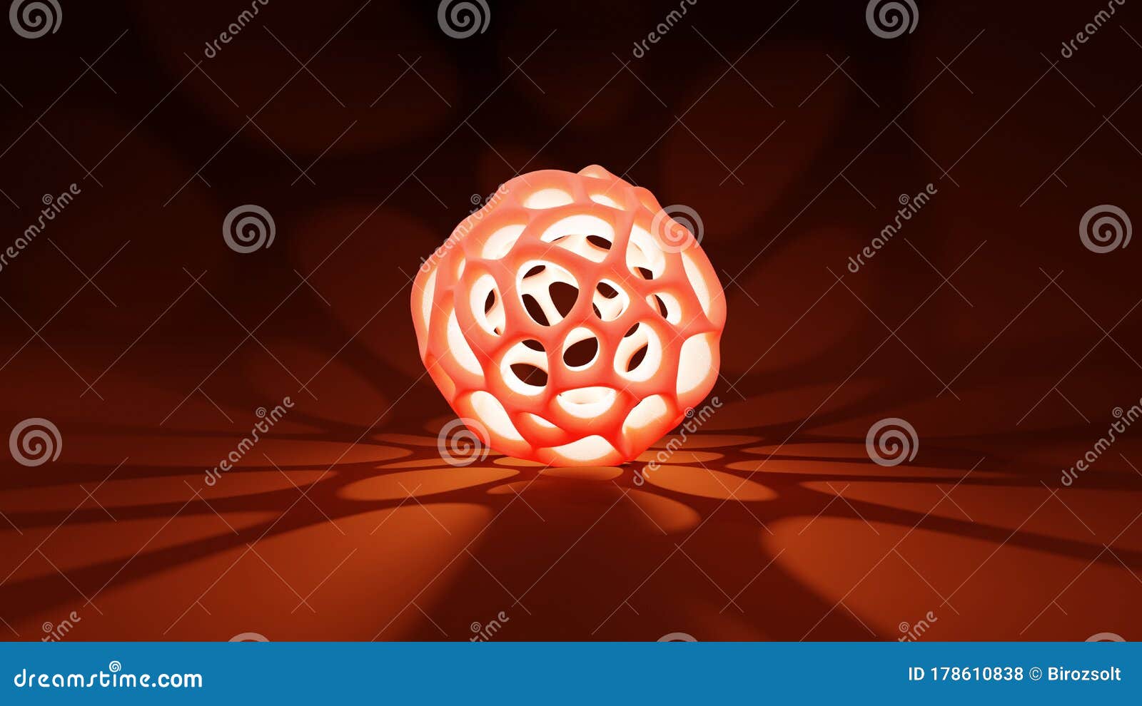 Abstract Shape with a Light in he Center, Casting Shadows on the Velvet ...