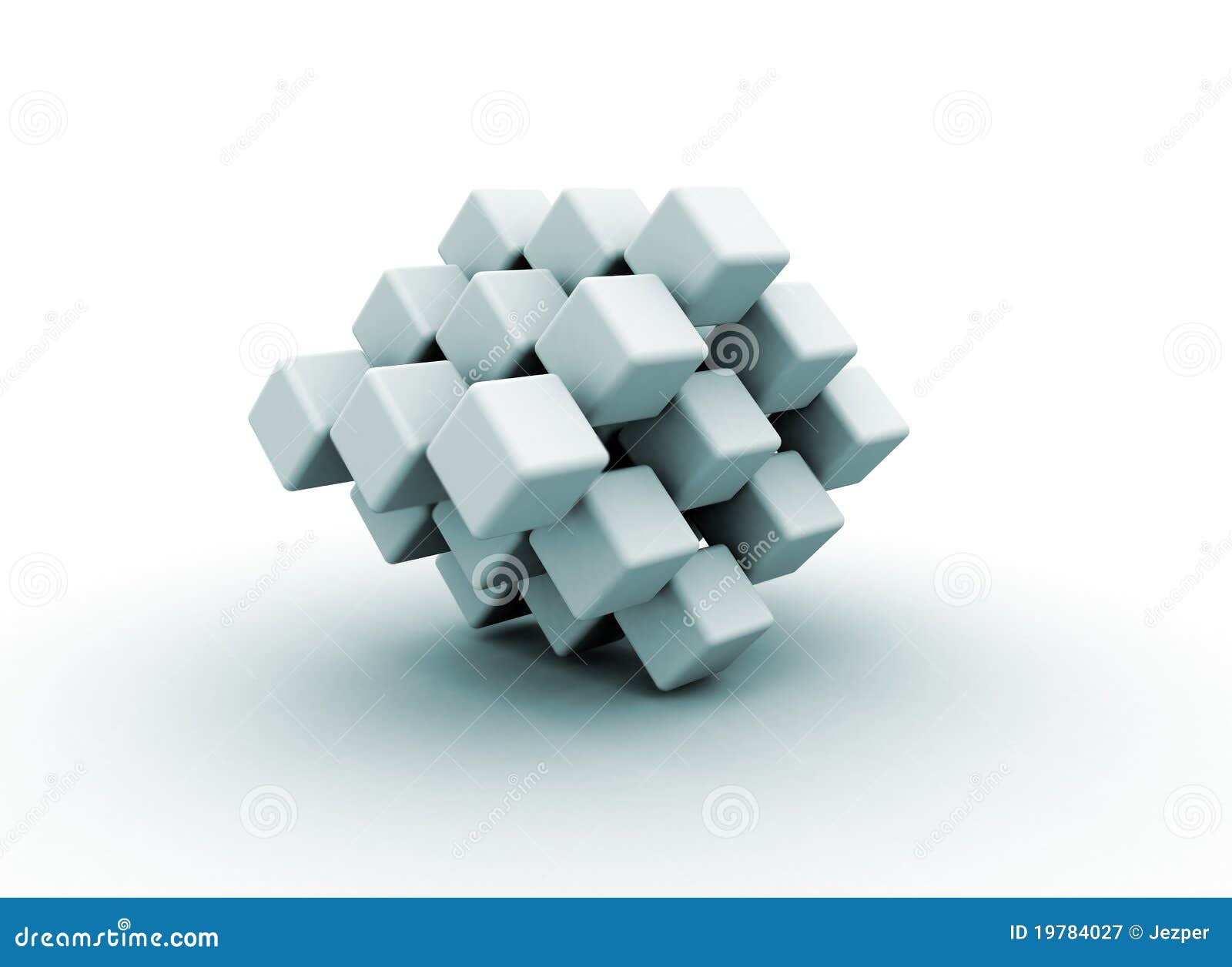 Abstract Shape Made of Cubes Stock Illustration - Illustration of cube ...