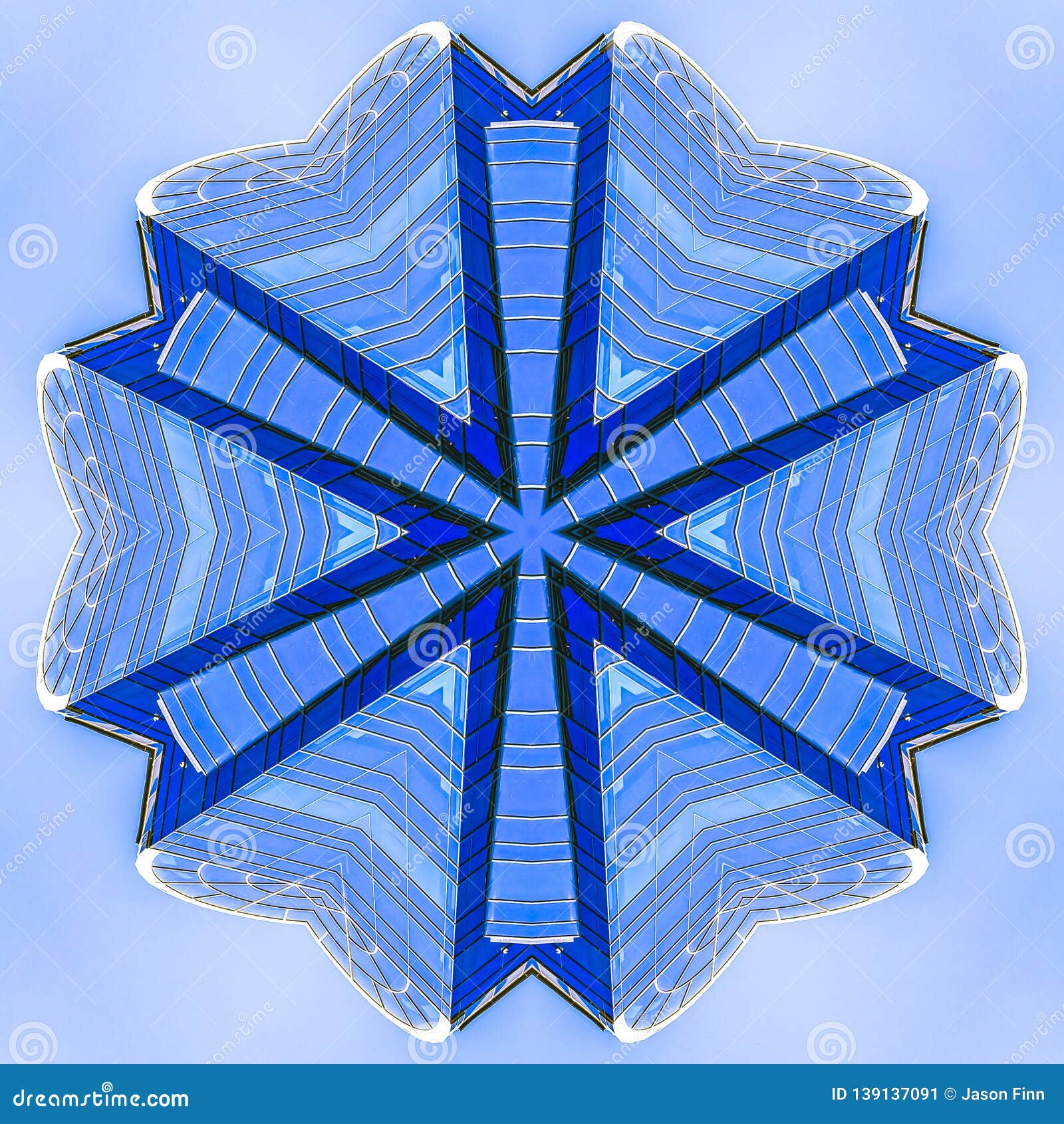 Abstract Shape Made Form Skyscraper in Sky Stock Illustration ...