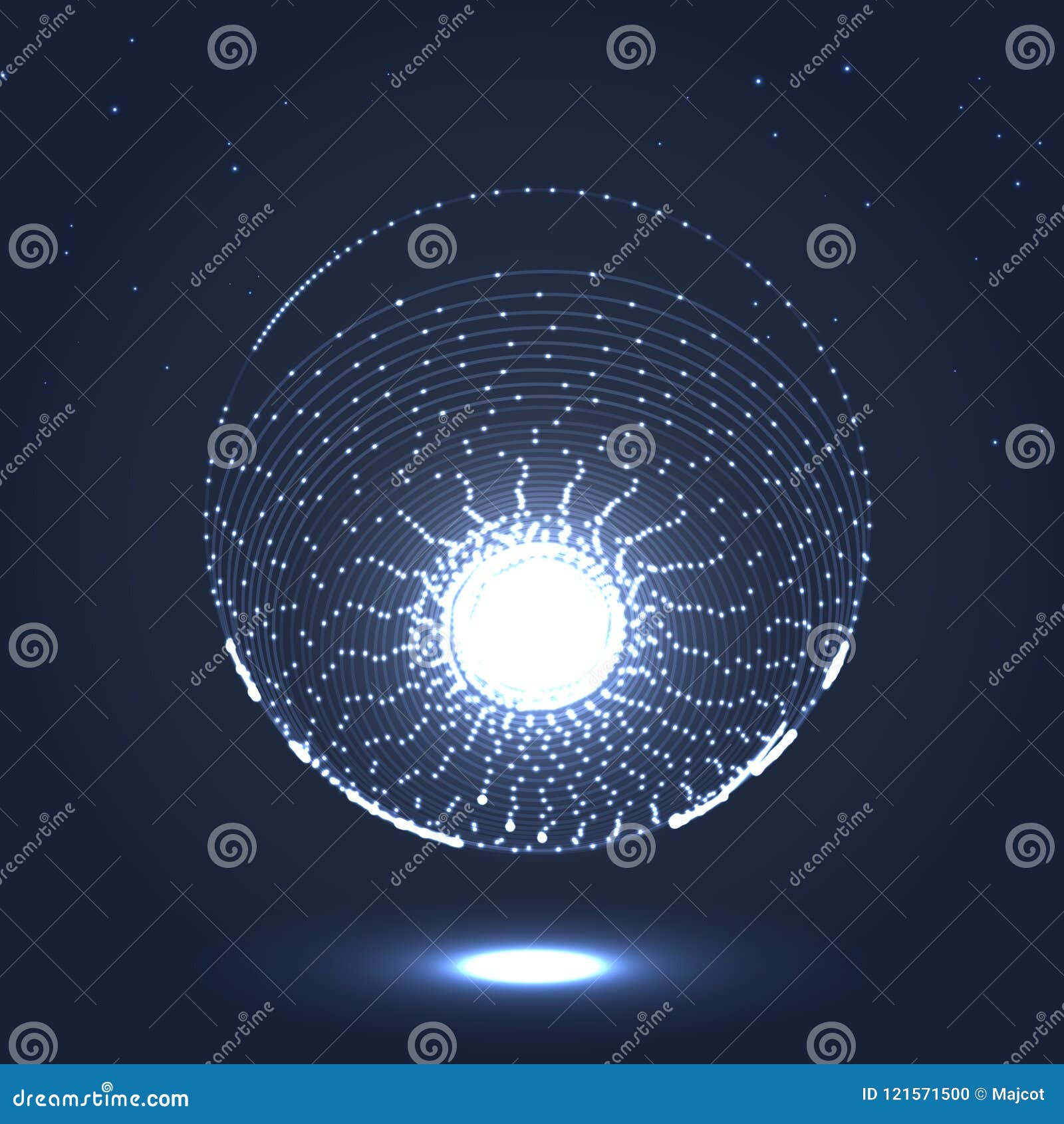 Abstract Shape Particles with Lens Flare Effect Stock Vector ...