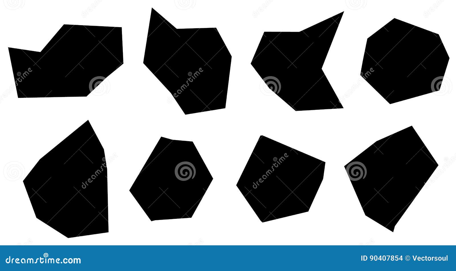 Abstract Shape Set. Contours of Different Irregular Abstract Shapes ...