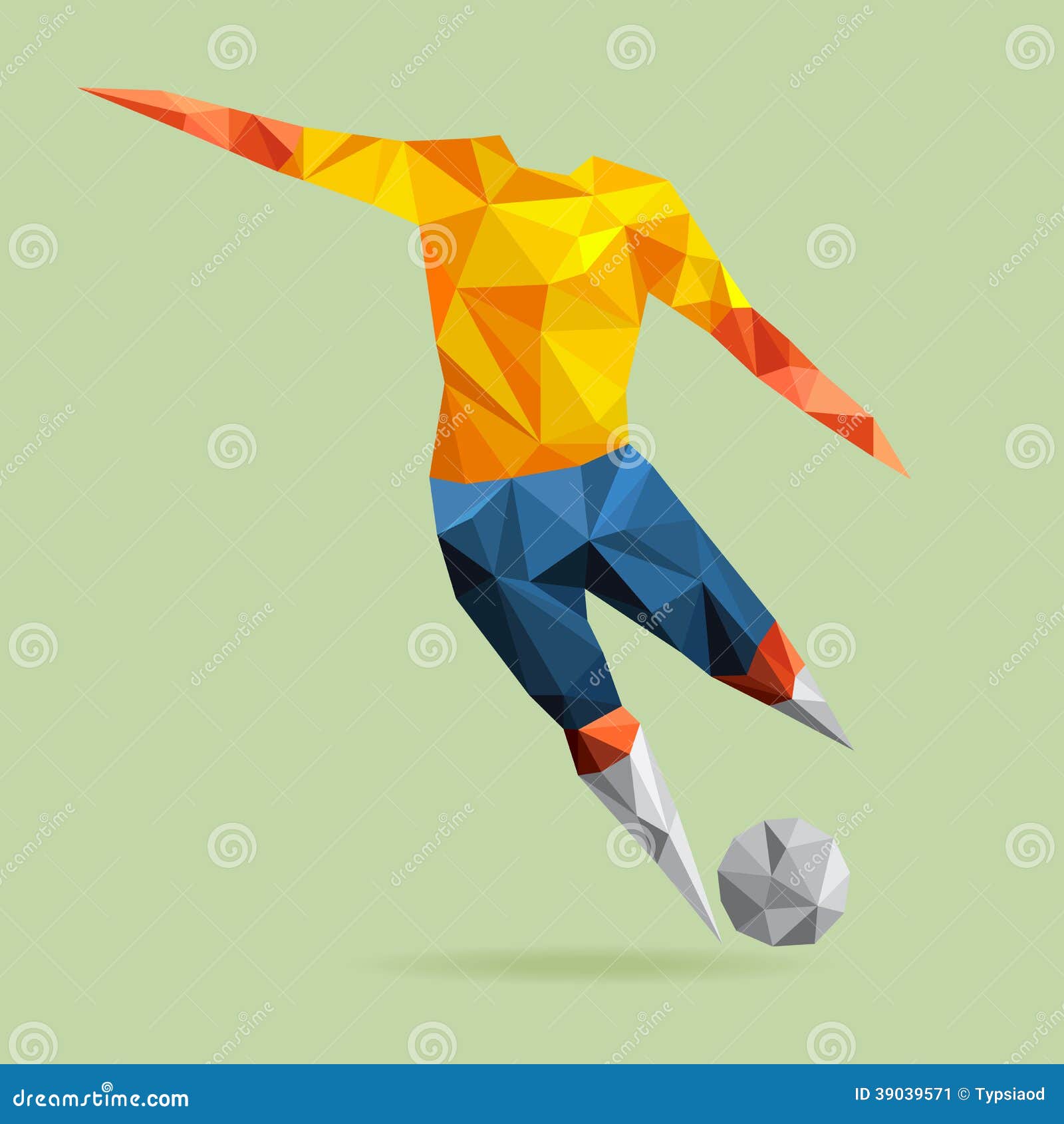 Abstract Shape Soccer Player, Polygonal. Stock Vector - Illustration of ...