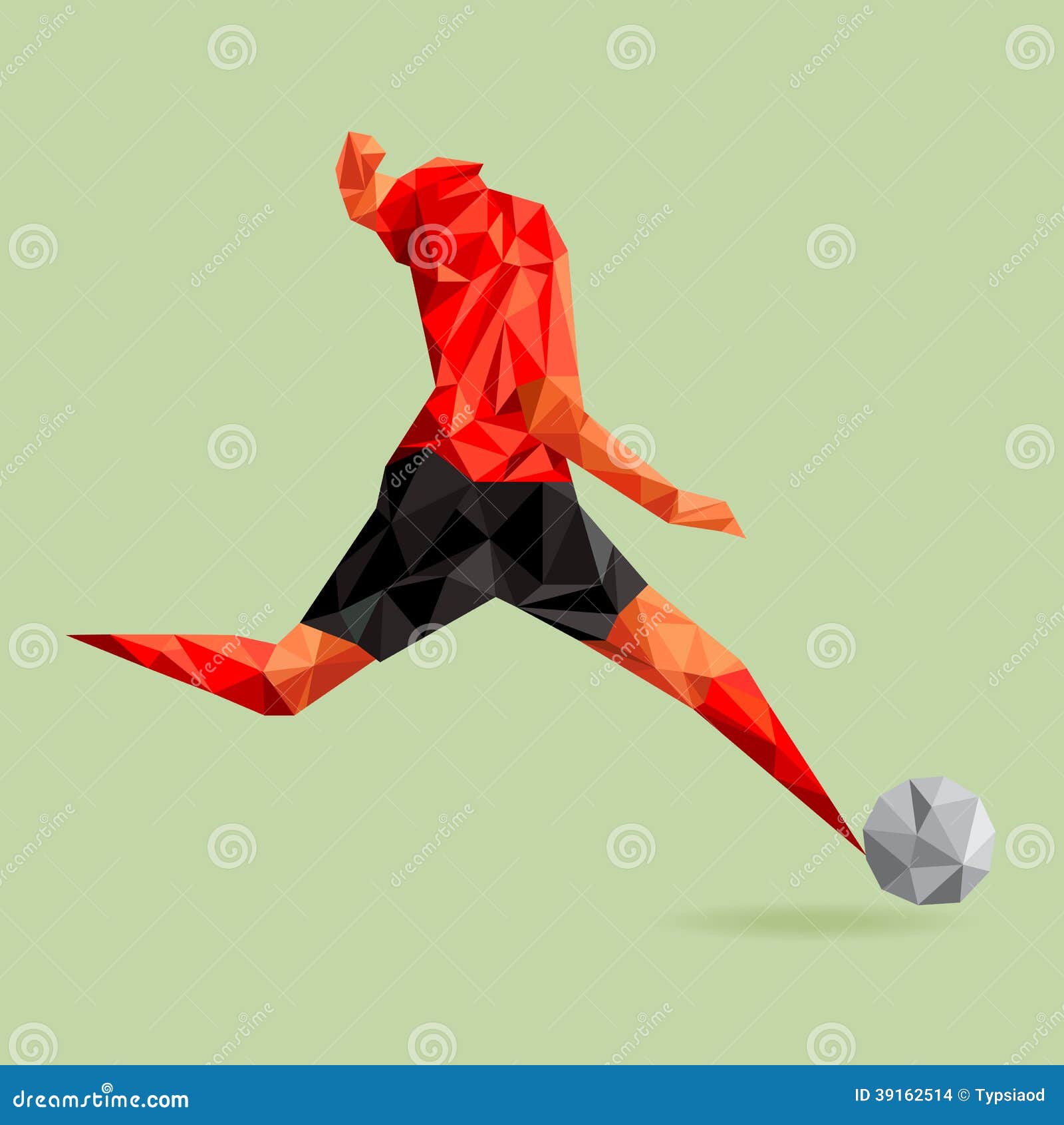 Abstract Shape Soccer Player, Polygonal. Stock Vector - Illustration of ...